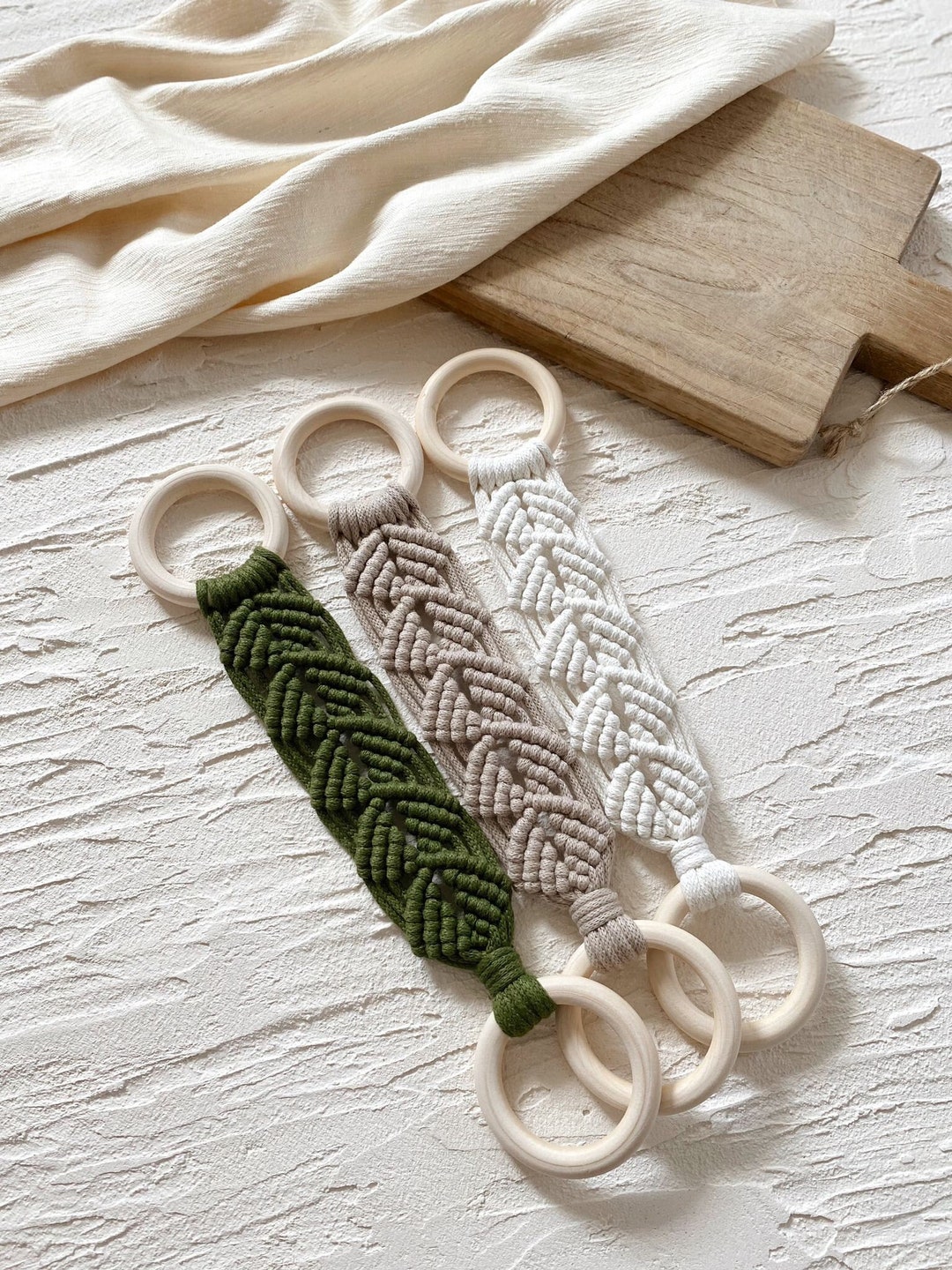 Macrame Towel Holder | Boho Kitchen Decor - Etsy