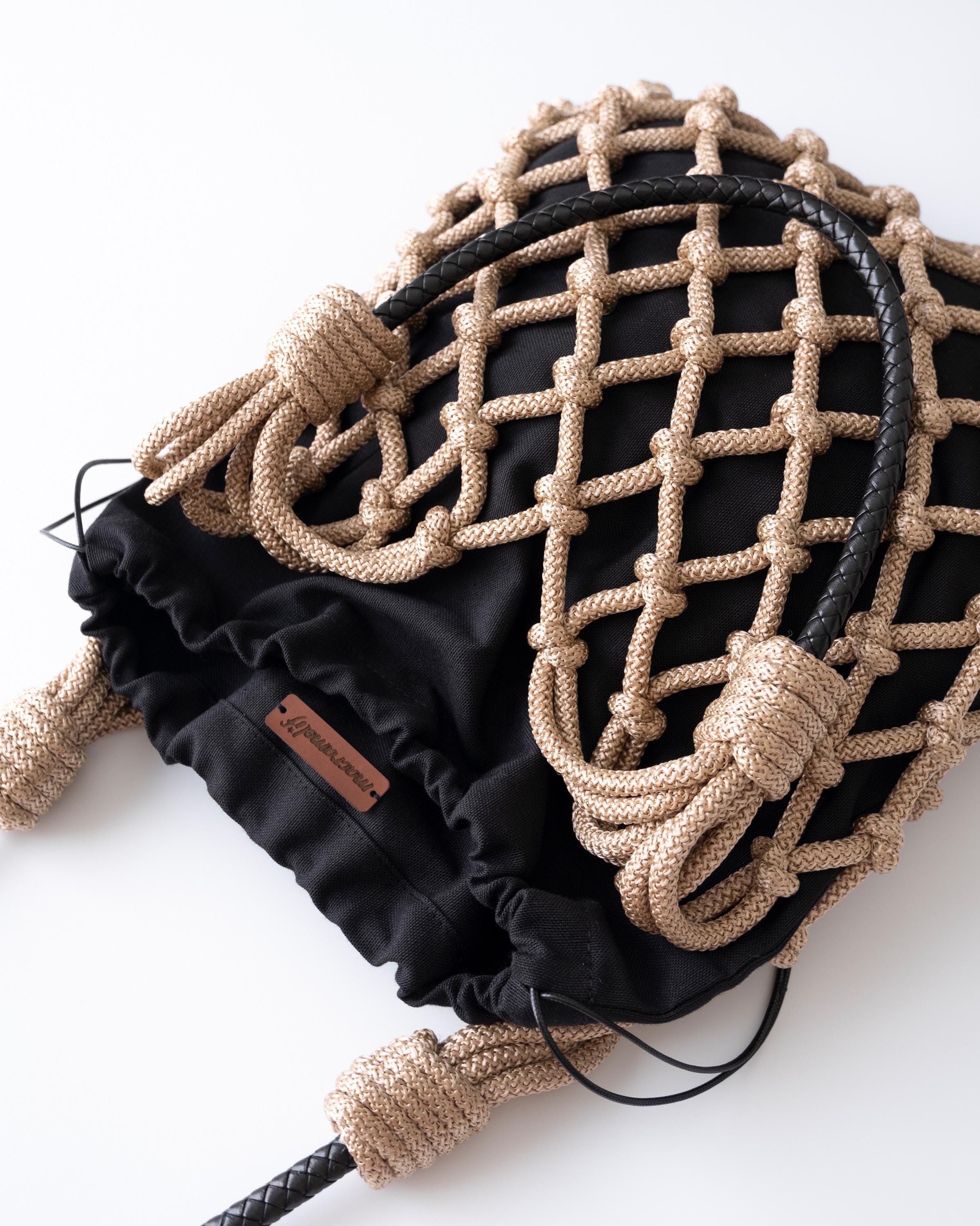 Macrame Fishnet Cord Mesh Bag | Prada Model | Macrame Luxury Bag - Etsy