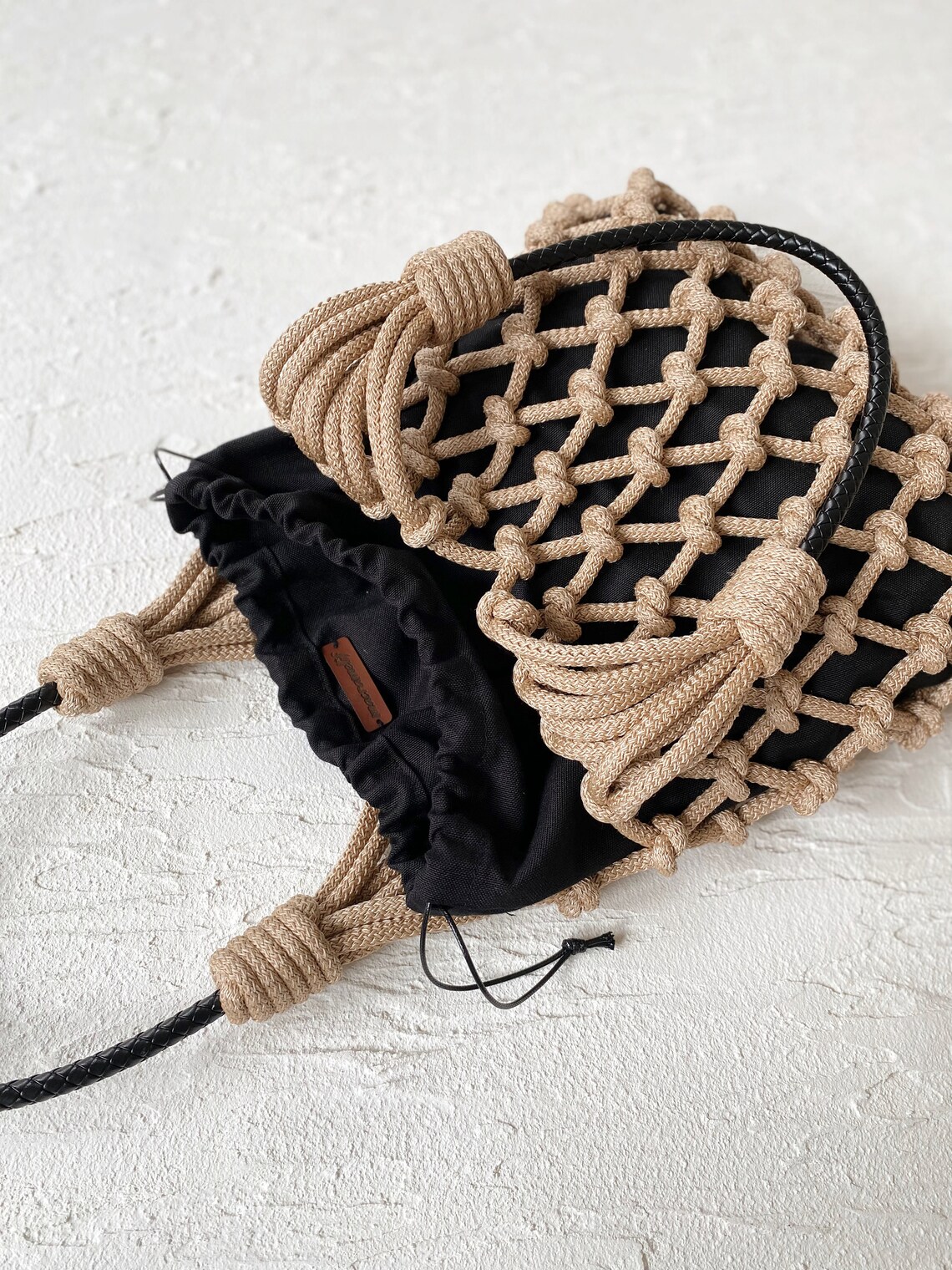 Macrame Fishnet Cord Mesh Bag Prada Model Macrame Luxury Bag - Etsy