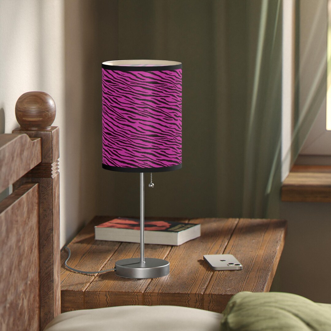 Table Lamp, Pink Zebra Print, Stand Lamp for Bedroom Decor, Living Room ...