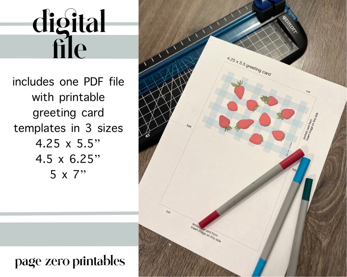 Printable Greeting Card Template - Etsy