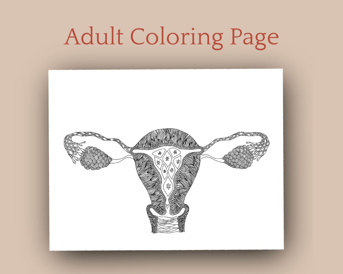 Zen Uterus Coloring Page - Etsy
