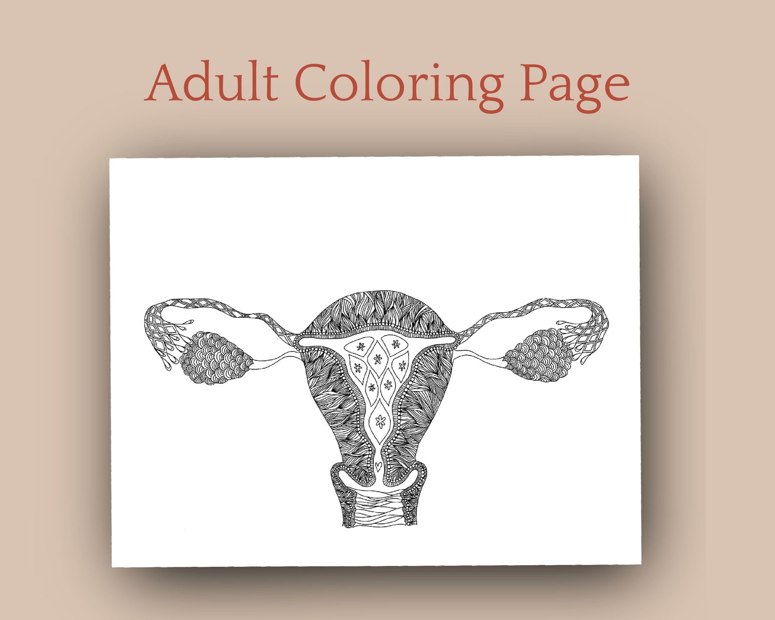 Zen Uterus Coloring Page | Etsy