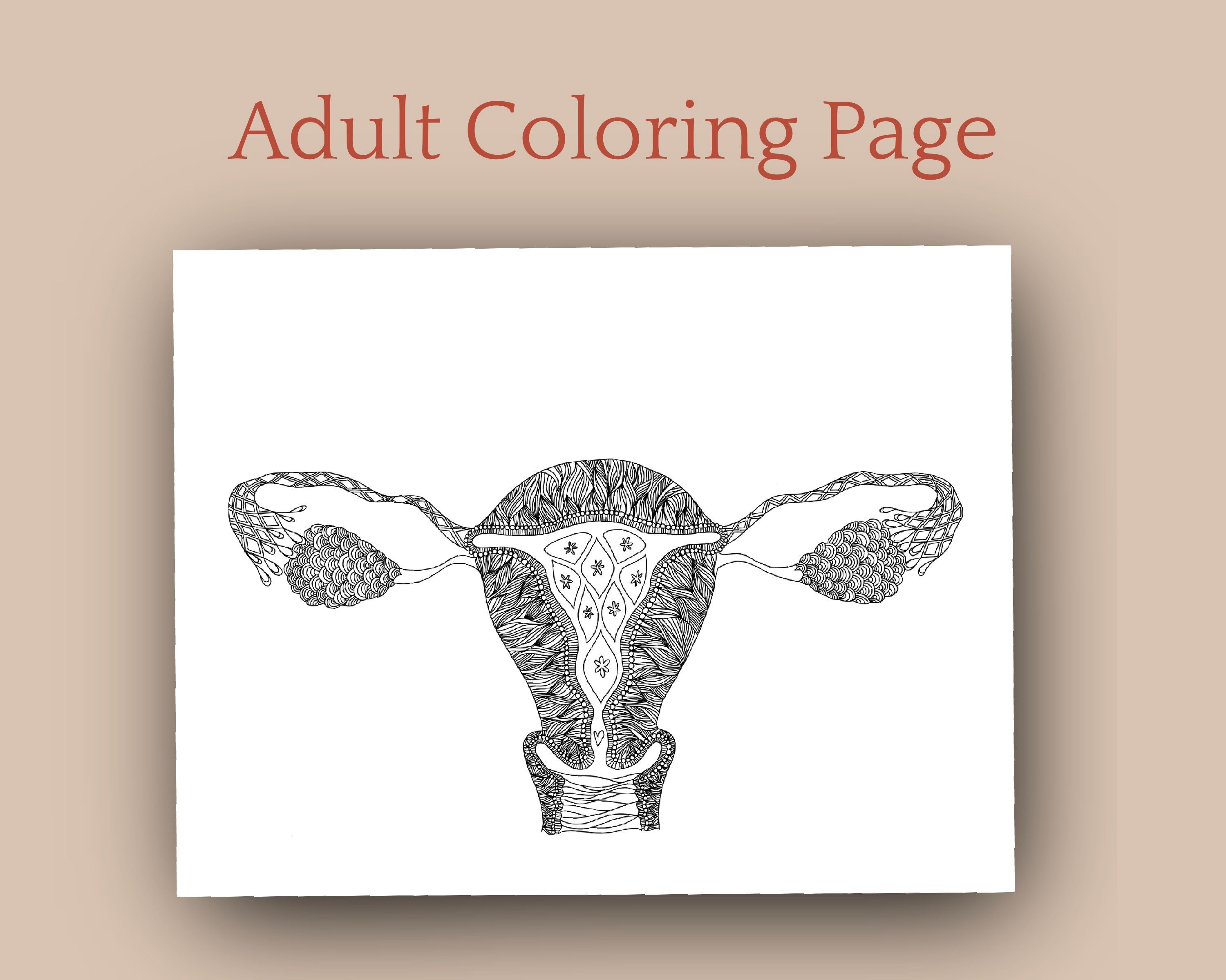 Zen Uterus Coloring Page - Etsy