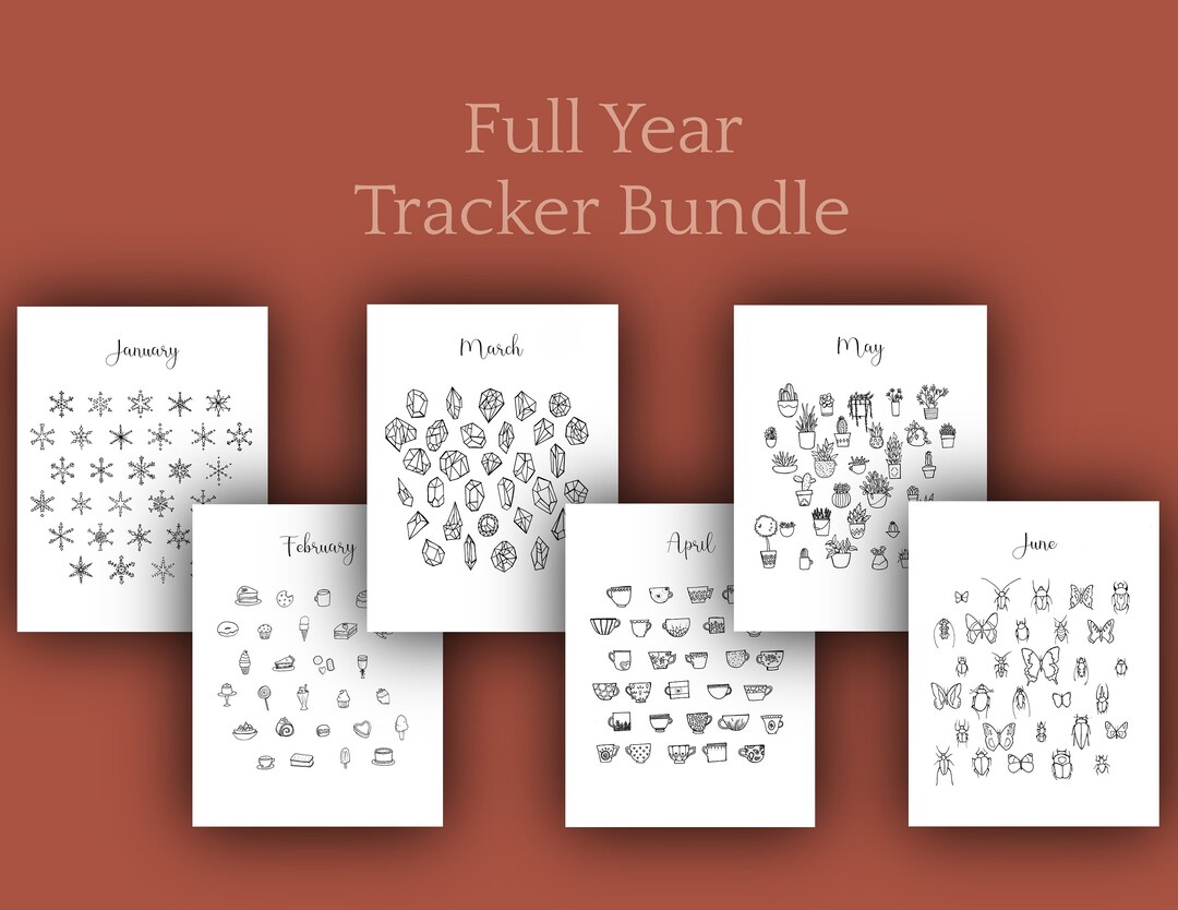 Full Year Tracker Bundle - Etsy