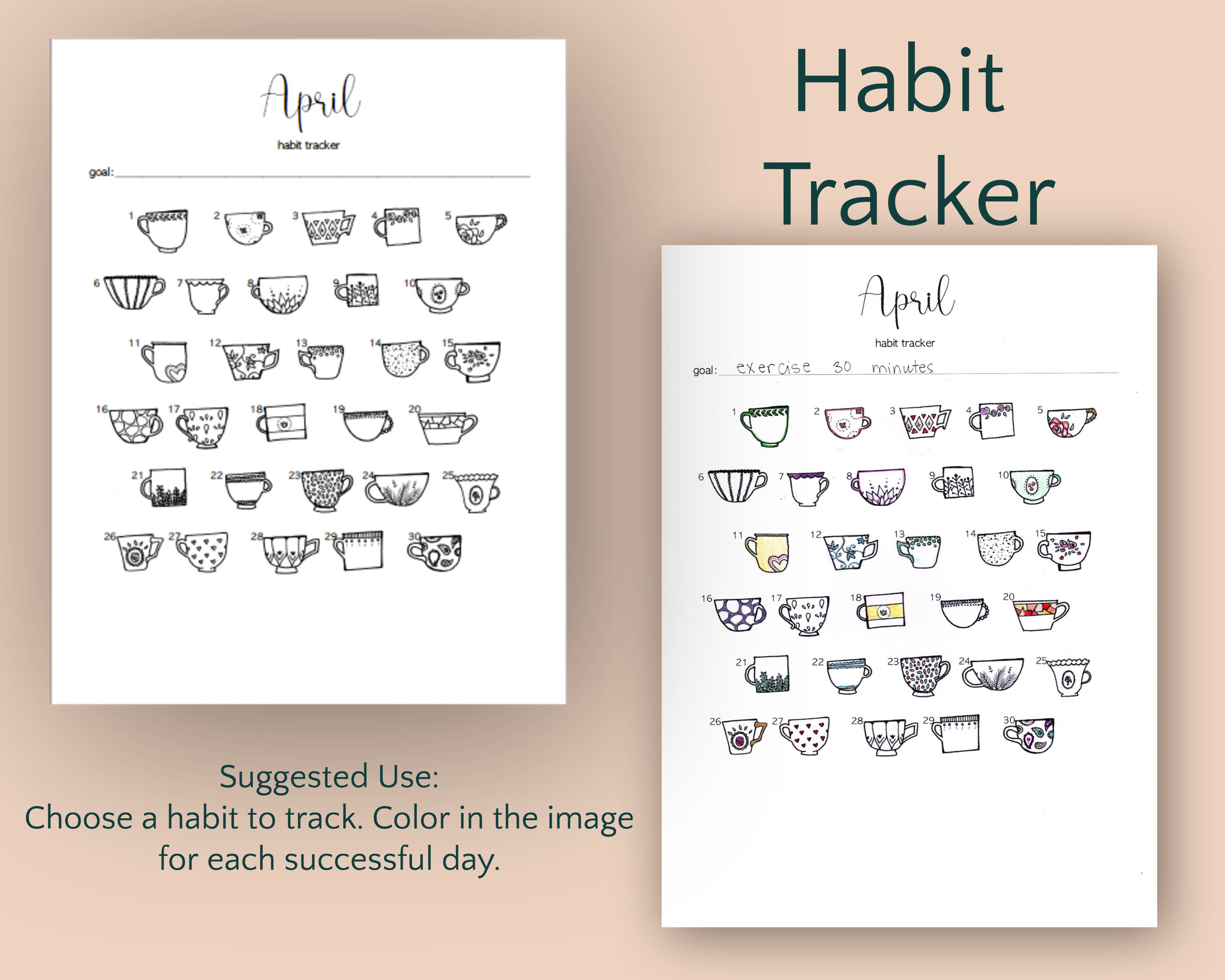 April Tracker Bundle - Etsy