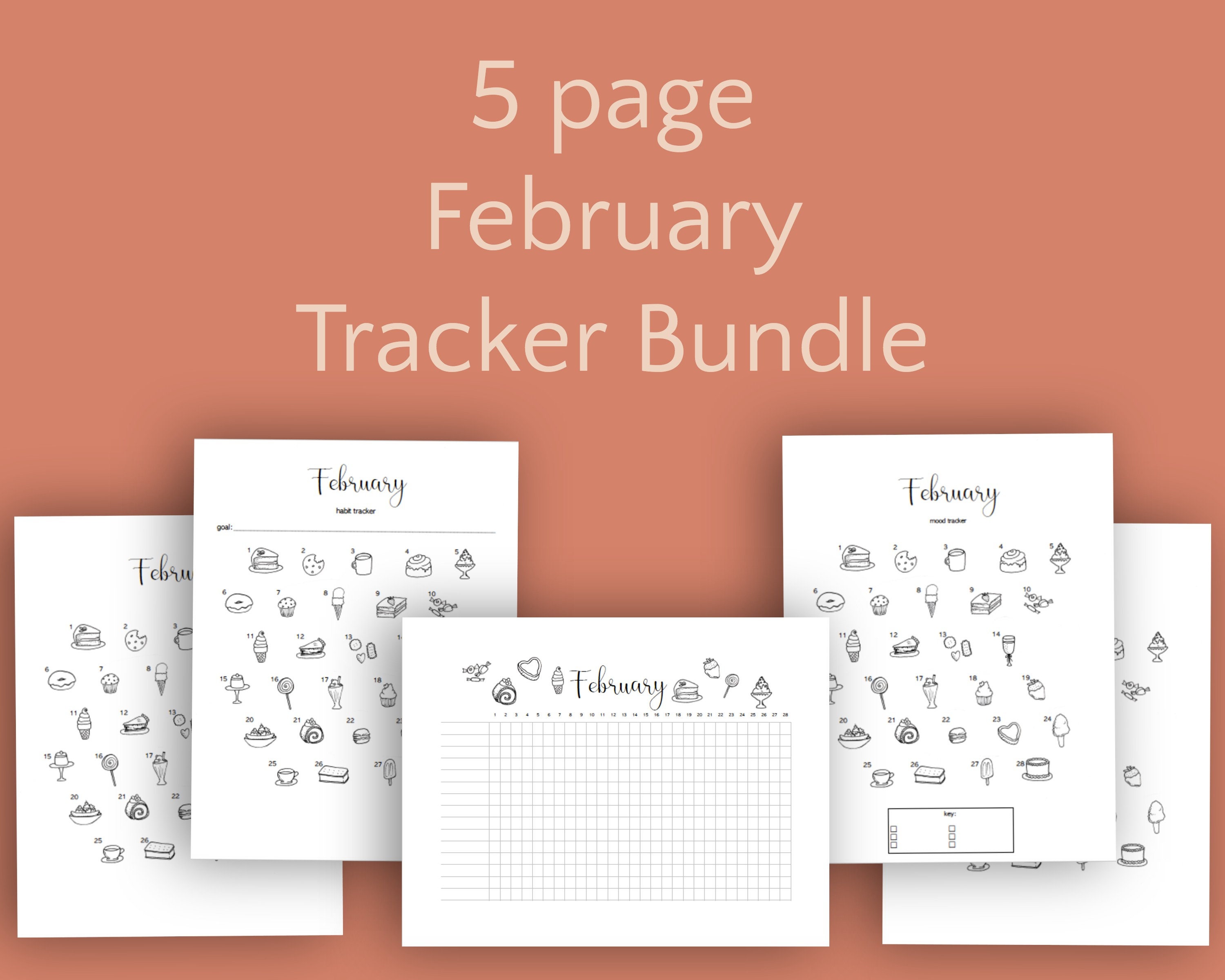 February Tracker Bundle - Etsy