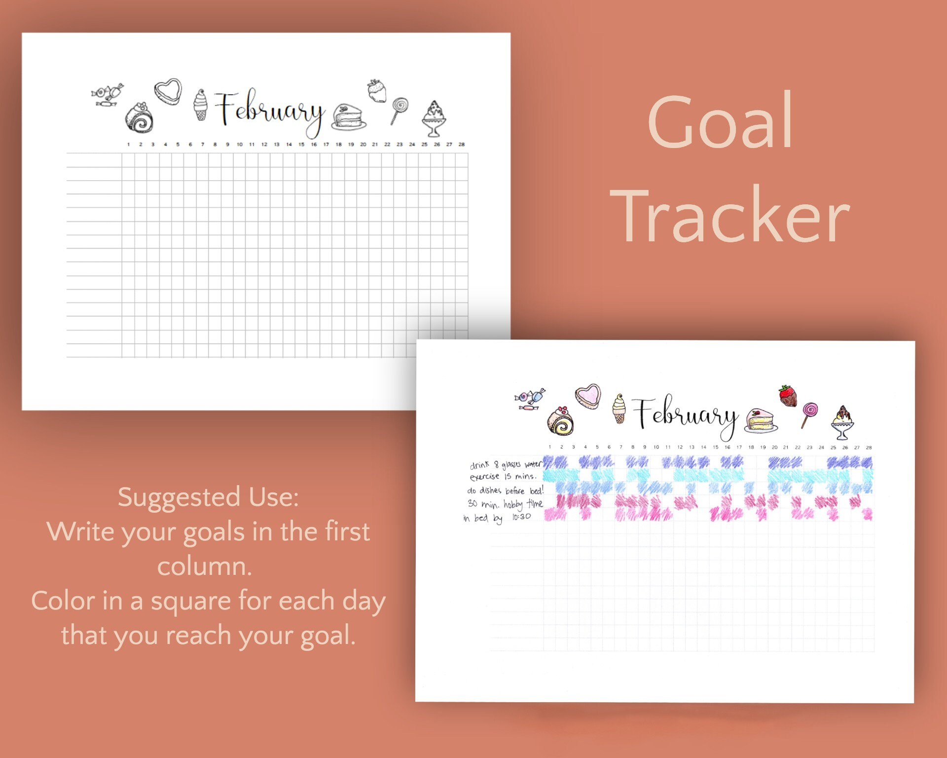February Tracker Bundle - Etsy
