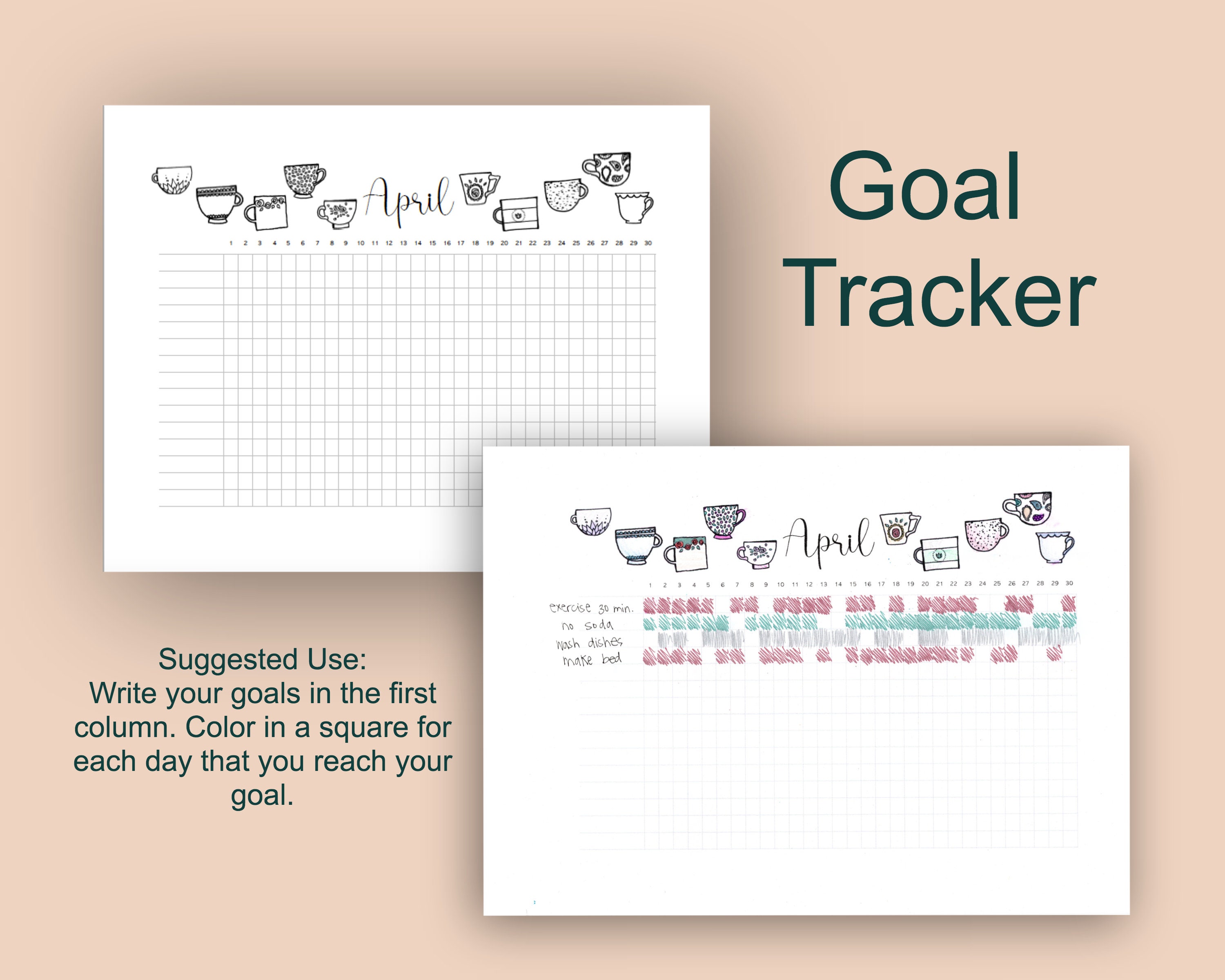 April Tracker Bundle - Etsy