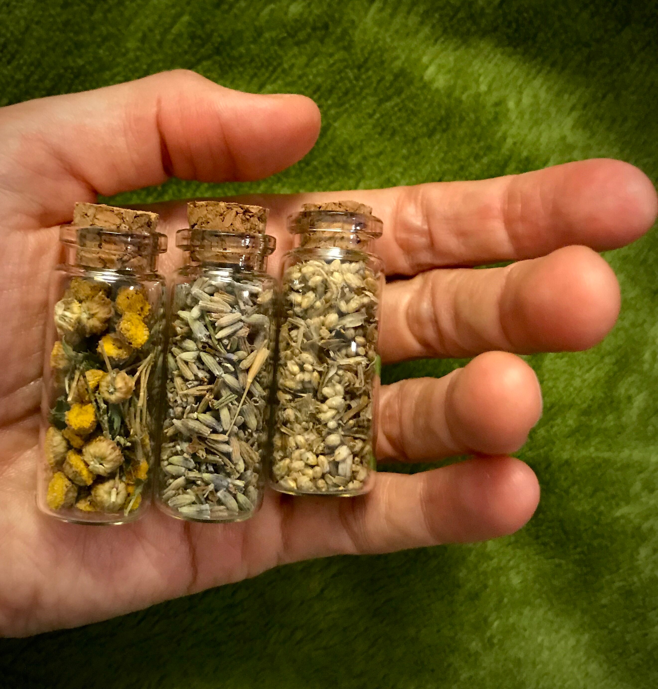 Altar Ritual Herbs and Resins in Rustic Bottles Wormwood, Lavender ...