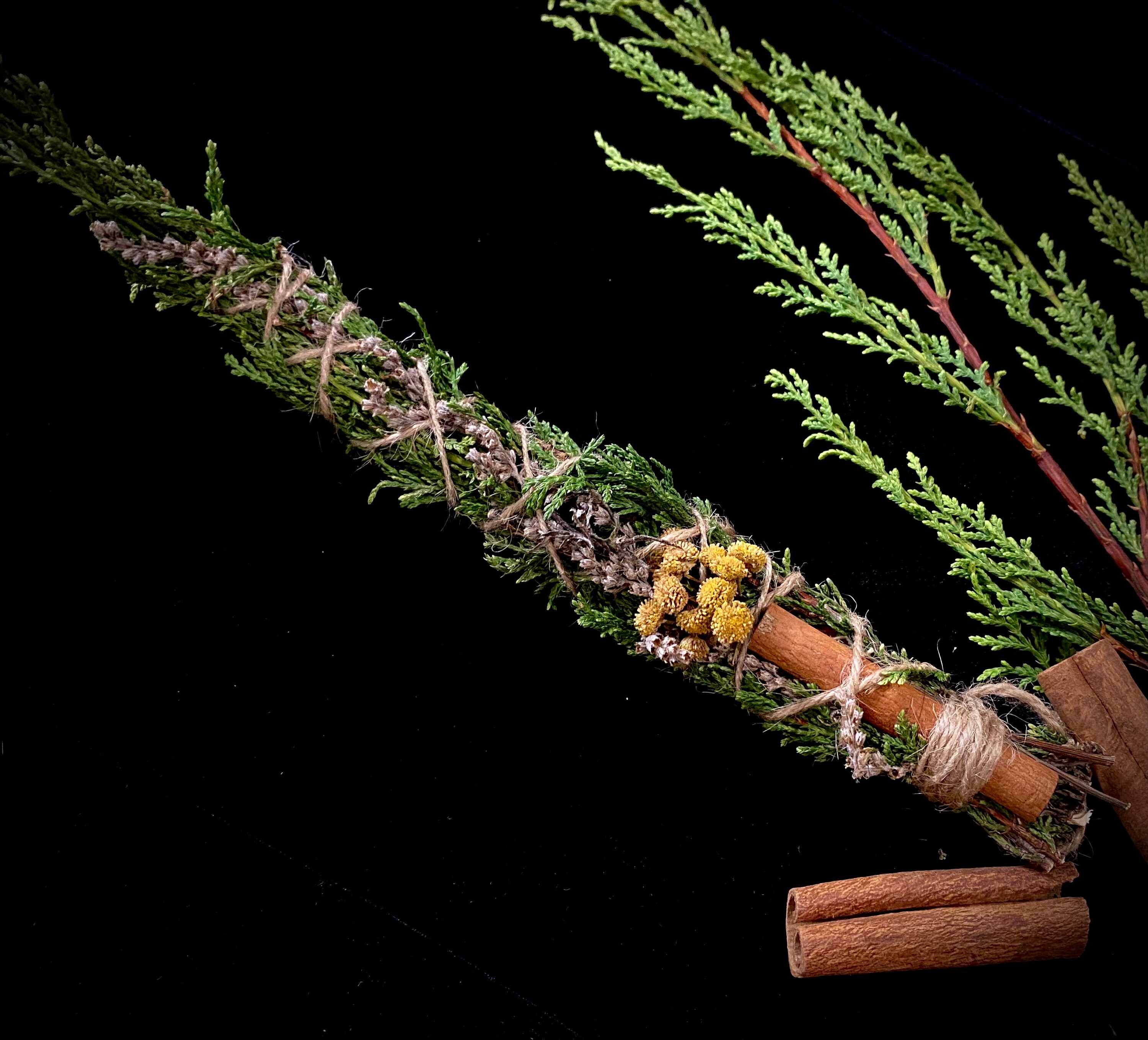 Smudge Cleansing Stick Herb Bunch for Yule Solstice With - Etsy