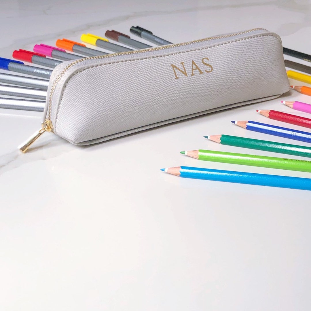 Personalised Grey Pink or Black Pencil Case - Etsy UK