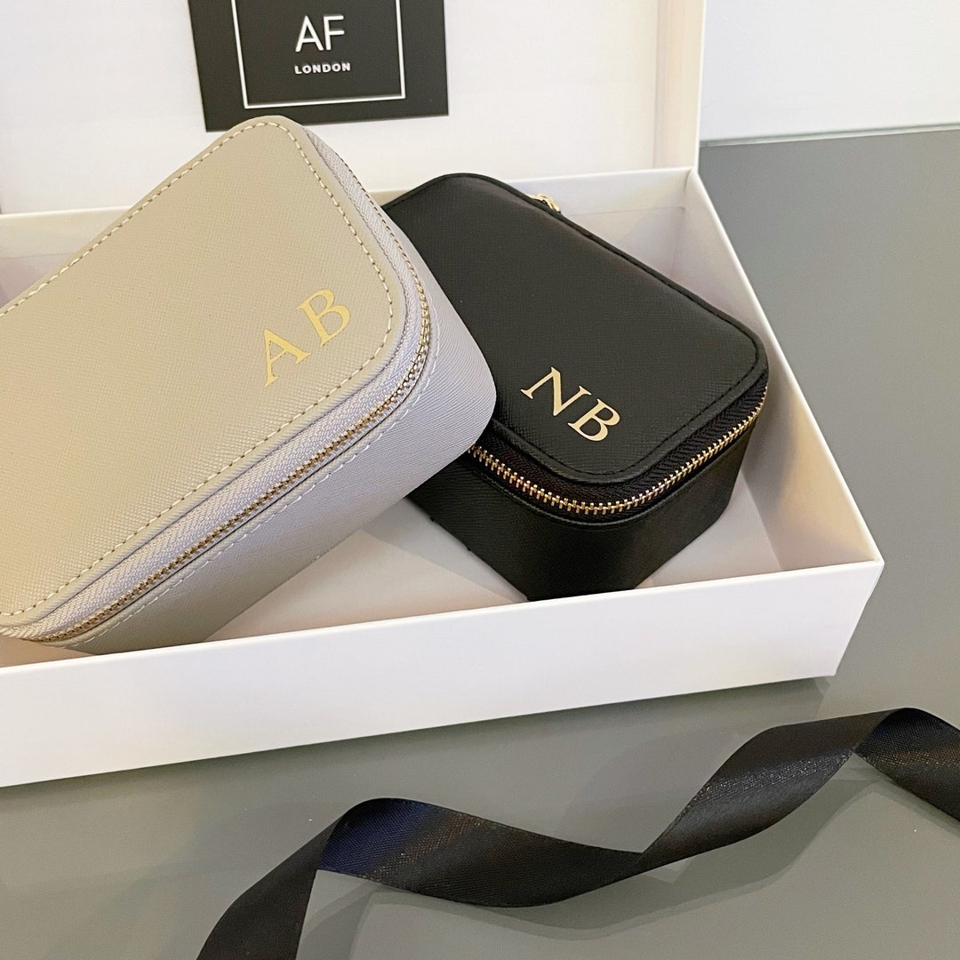 Set of Personalised Jewellery Boxes With Initials – Custom Made Travel ...