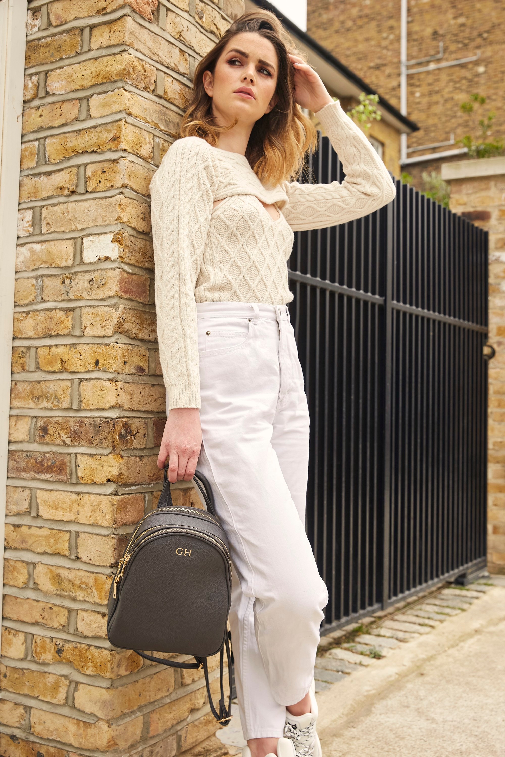 Personalised Backpack With Initials Monogrammed Grey | Etsy