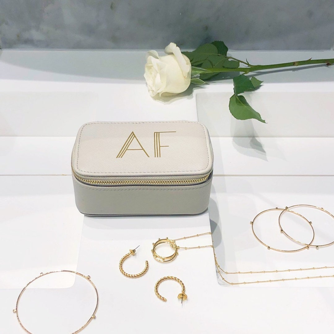 Personalised Jewellery Box With Initials Art Deco Style Travel ...