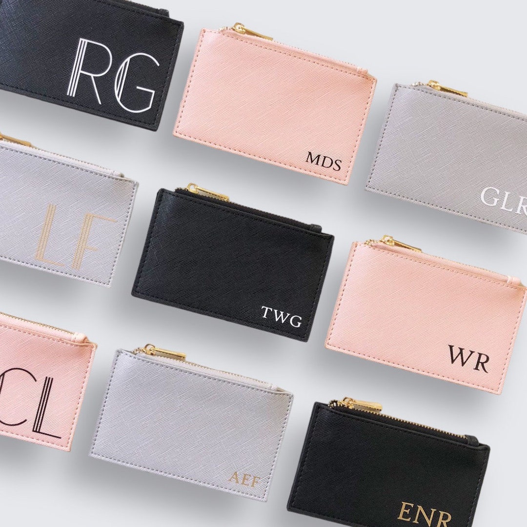Personalised Card Holder - Monogrammed Credit Card Holder With Initials ...