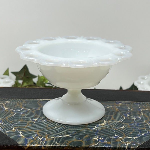 Milk Glass Compote - Etsy