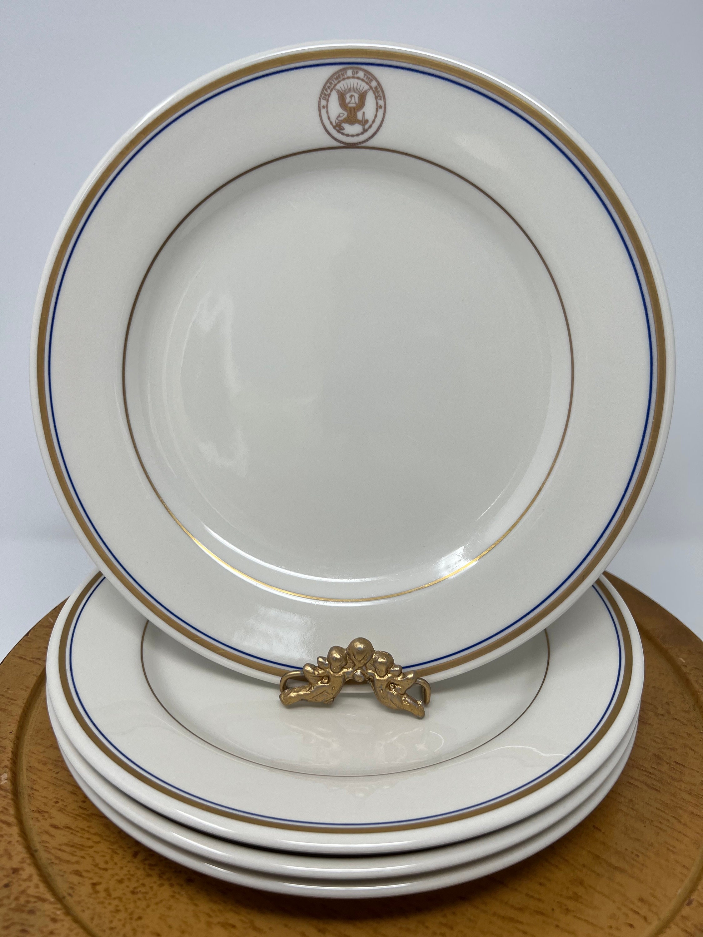 Ironstone Department of the Navy Dinner Plates/ Set of 4/ - Etsy