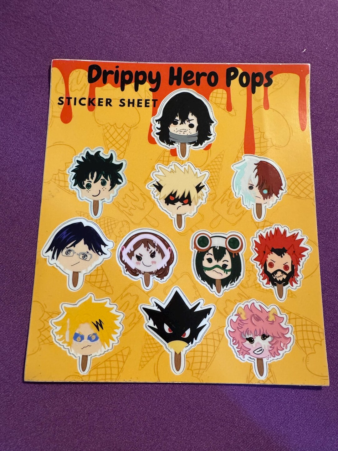 Drippy Hero Pops Sticker Sheet - Etsy