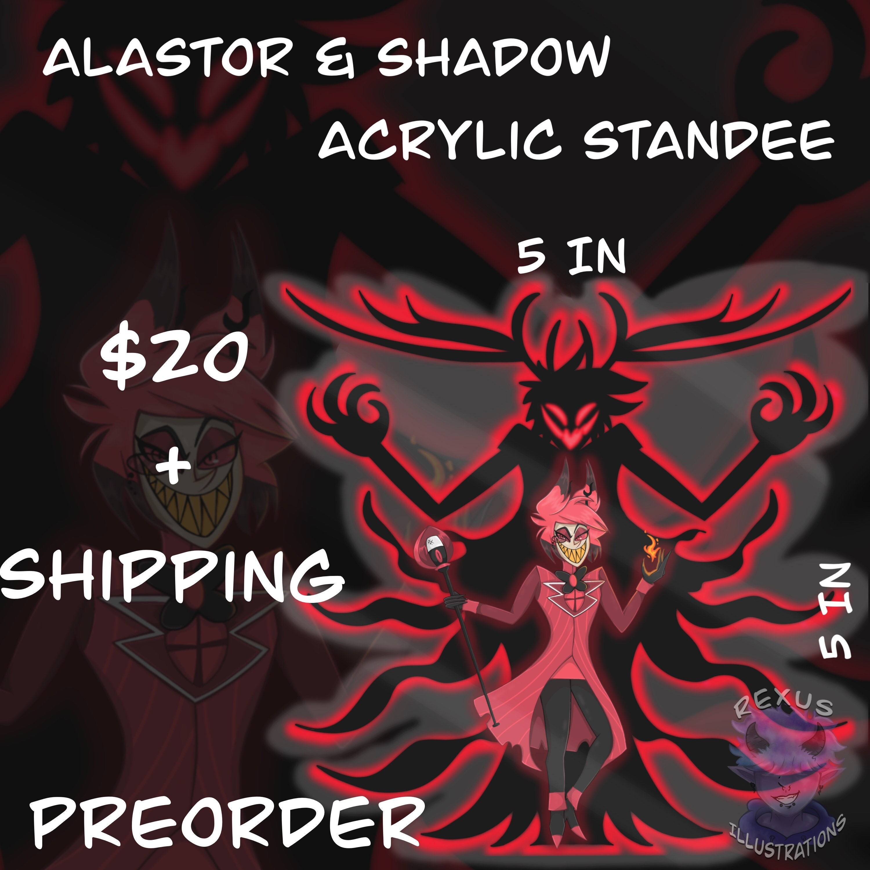 Alastor and Shadow 5x5 Acrylic Standee PREORDER - Etsy