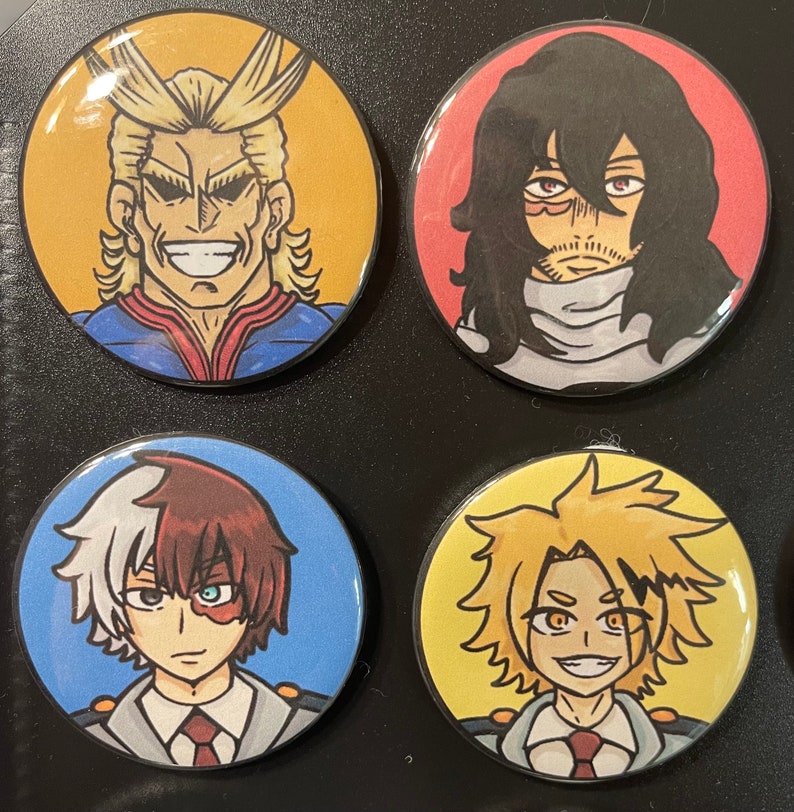 Assorted MHA Hero Buttons - Etsy