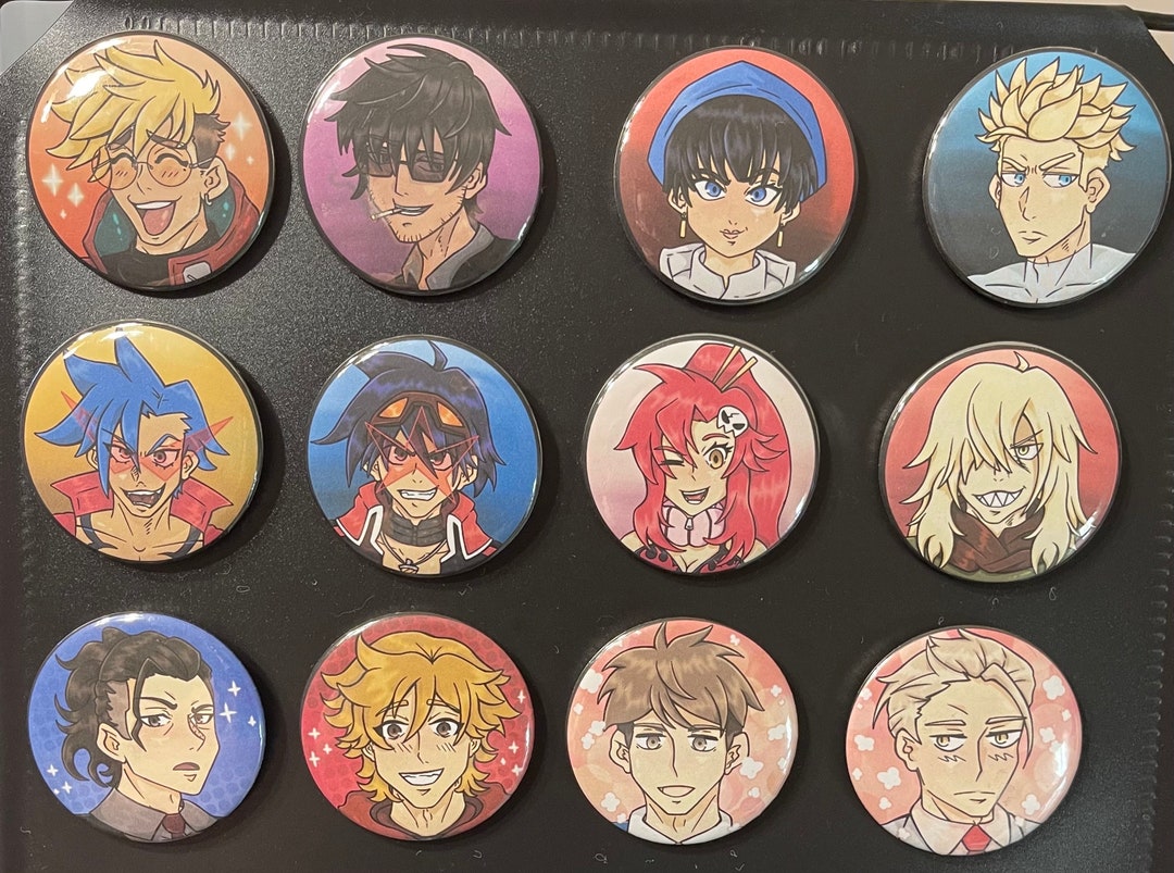 Assorted 2.5” Anime Buttons - Etsy