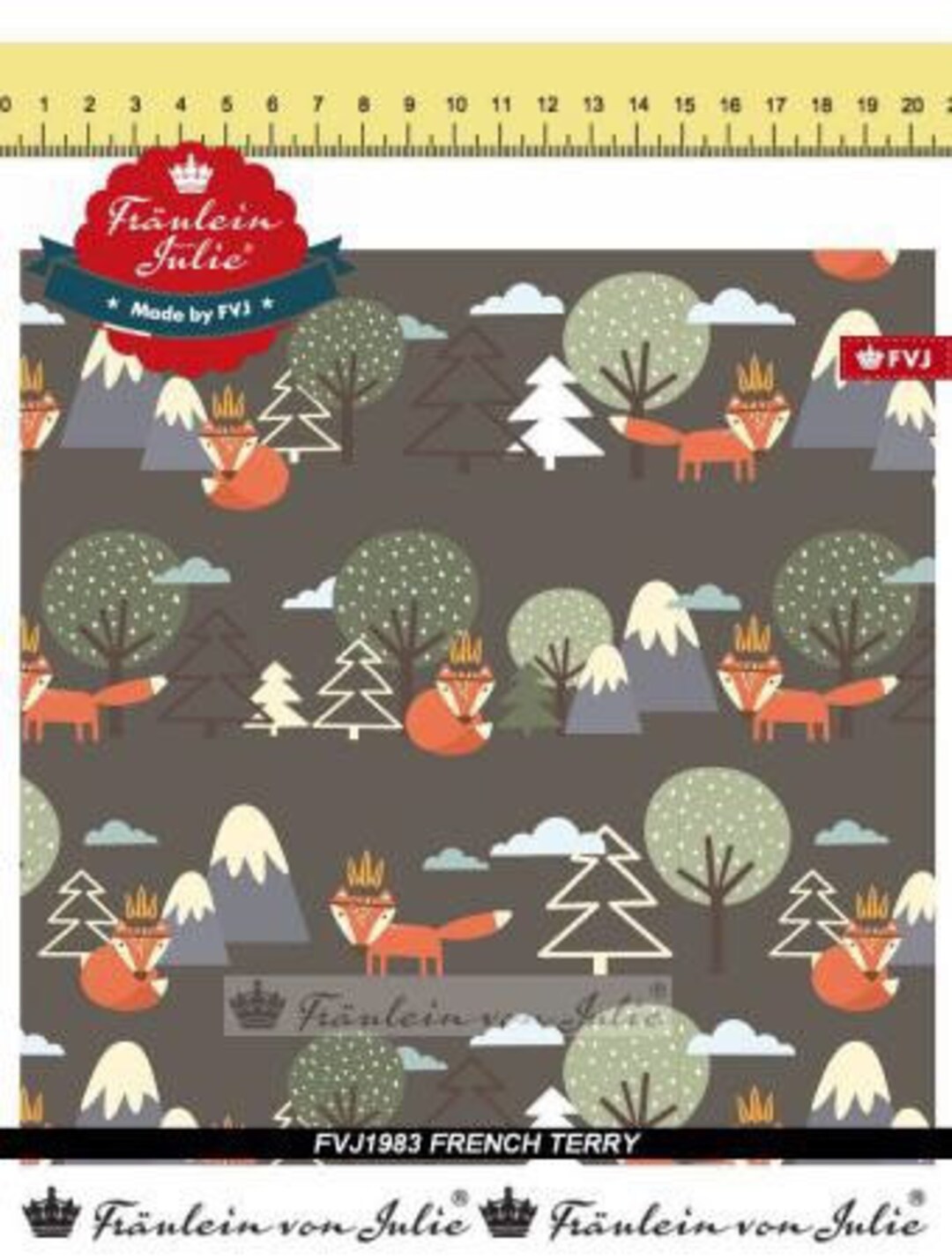 French Terry Indian Fox in the Winter Forest Miss of Julie - Etsy