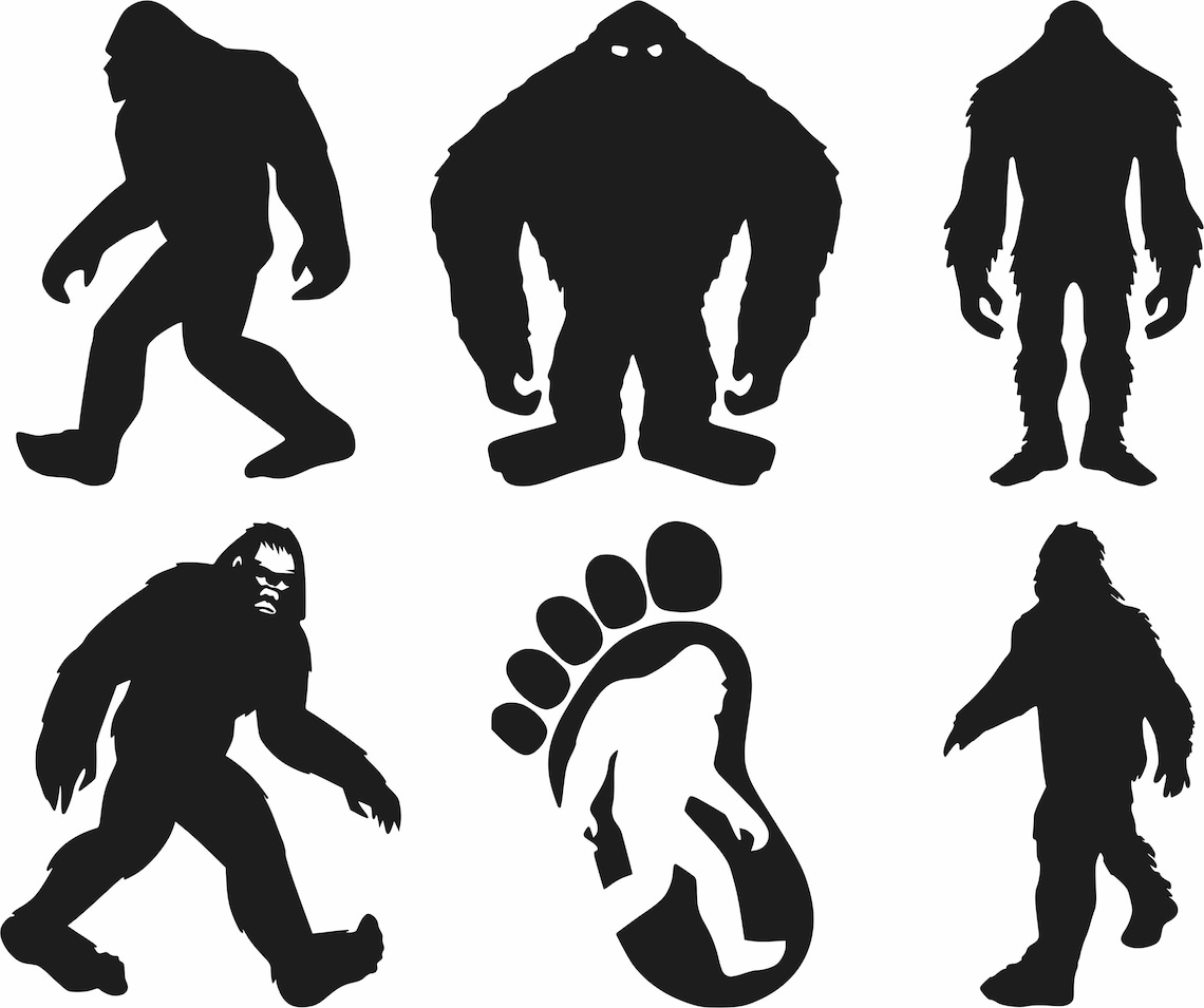 Yeti outlines svg file 6pics Dxf cdr svg jpg ai files CNC | Etsy