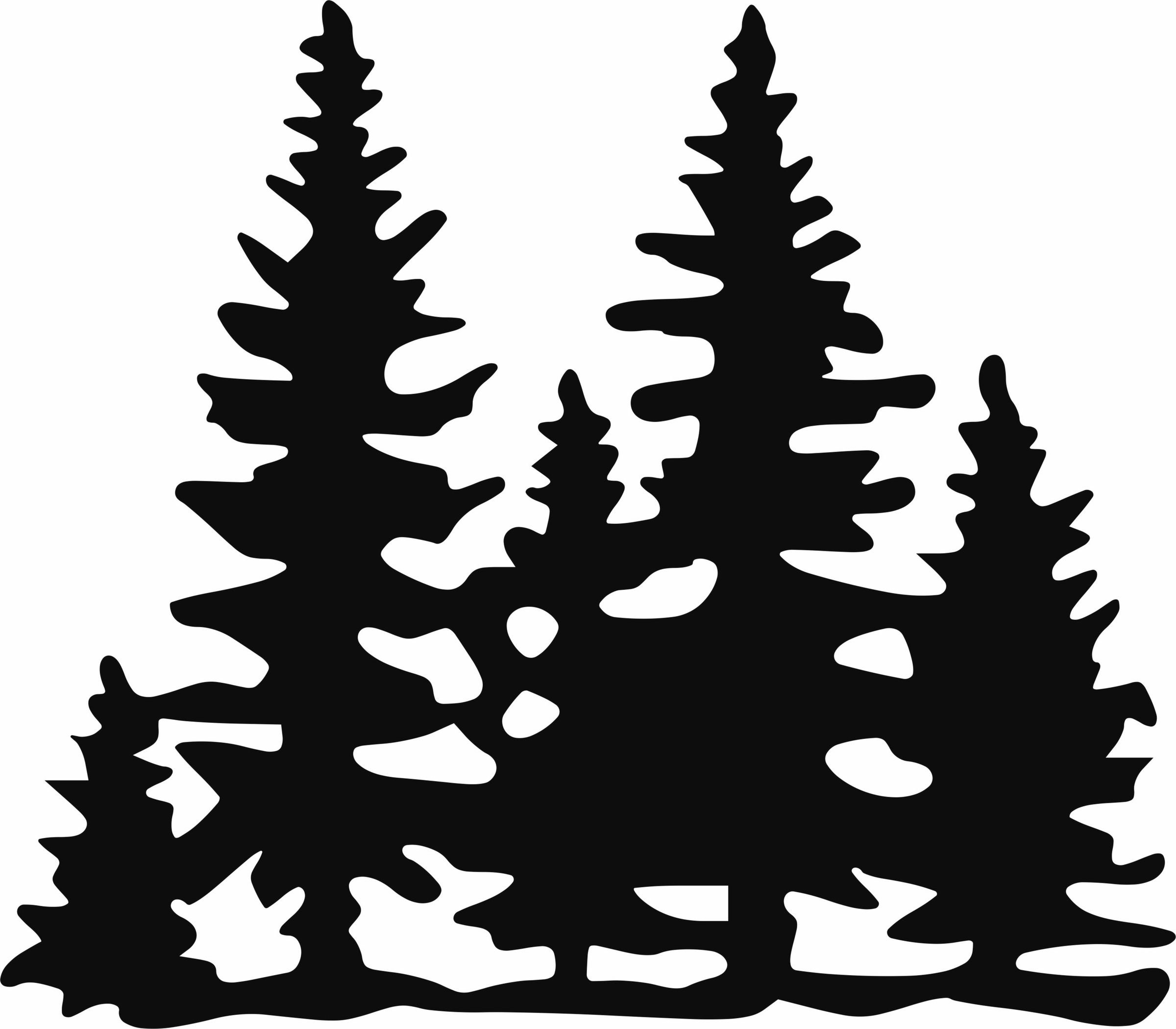 Landscape clipart 6pics dxf files dxf files for laser | Etsy