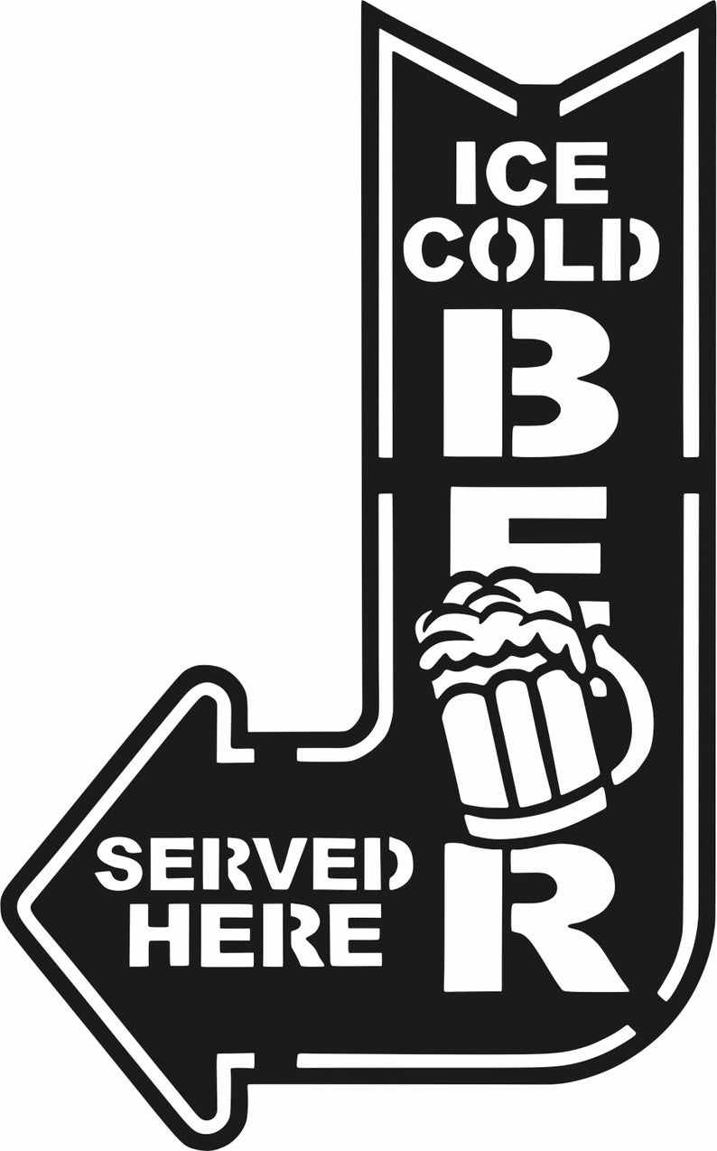 Signboard Ice Cold Beer Dxf Cdr Svg Ai Dxf And Cdr Etsy