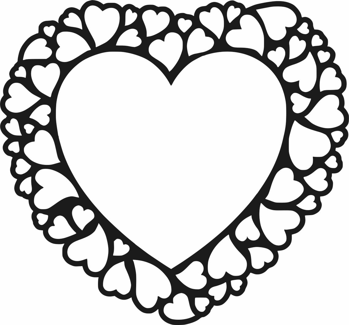 Heart cut file 4pics dxf cdr svg jpg ai Files for CNC cut | Etsy