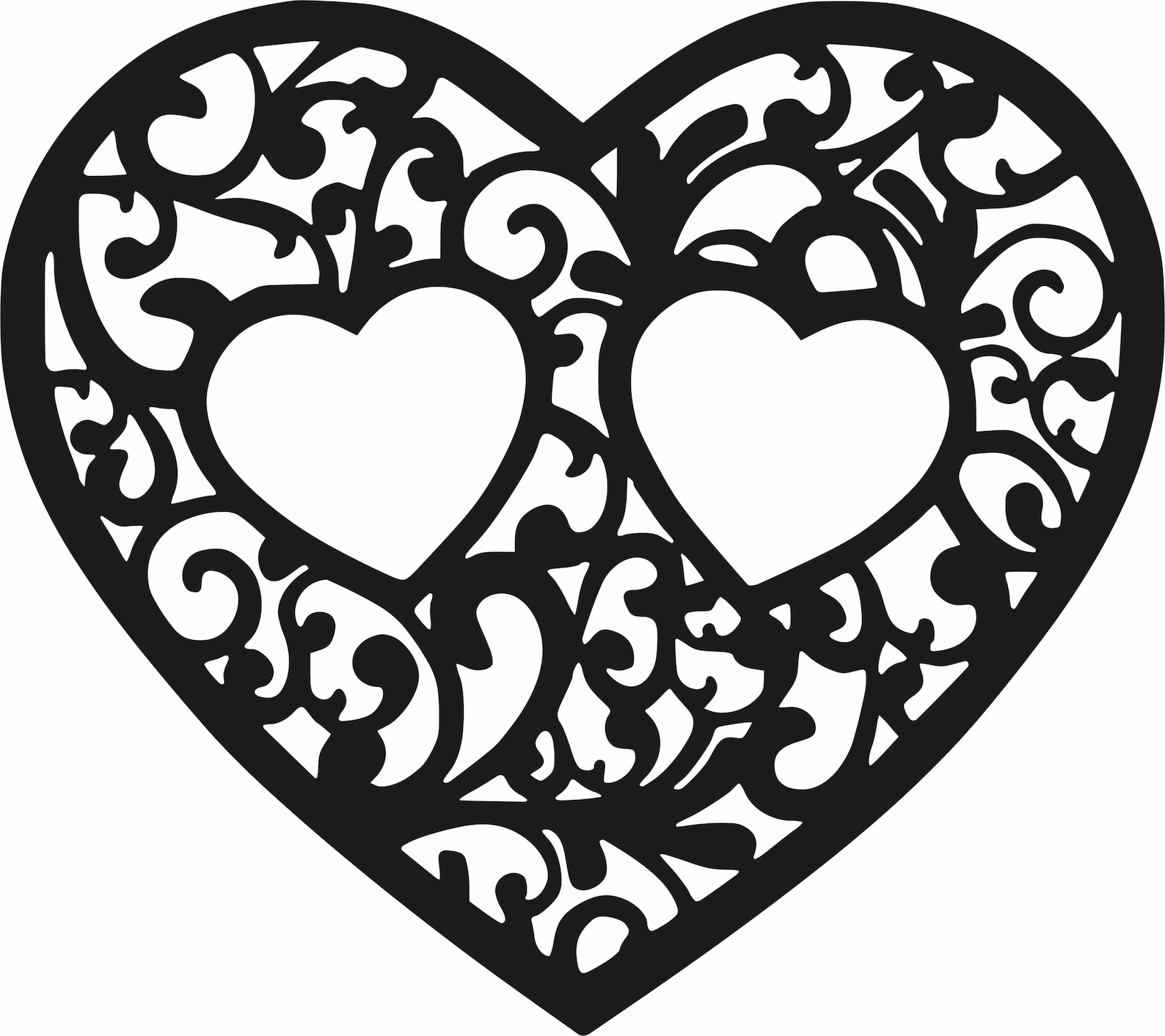 Heart cut file 4pics dxf cdr svg jpg ai Files for CNC cut | Etsy