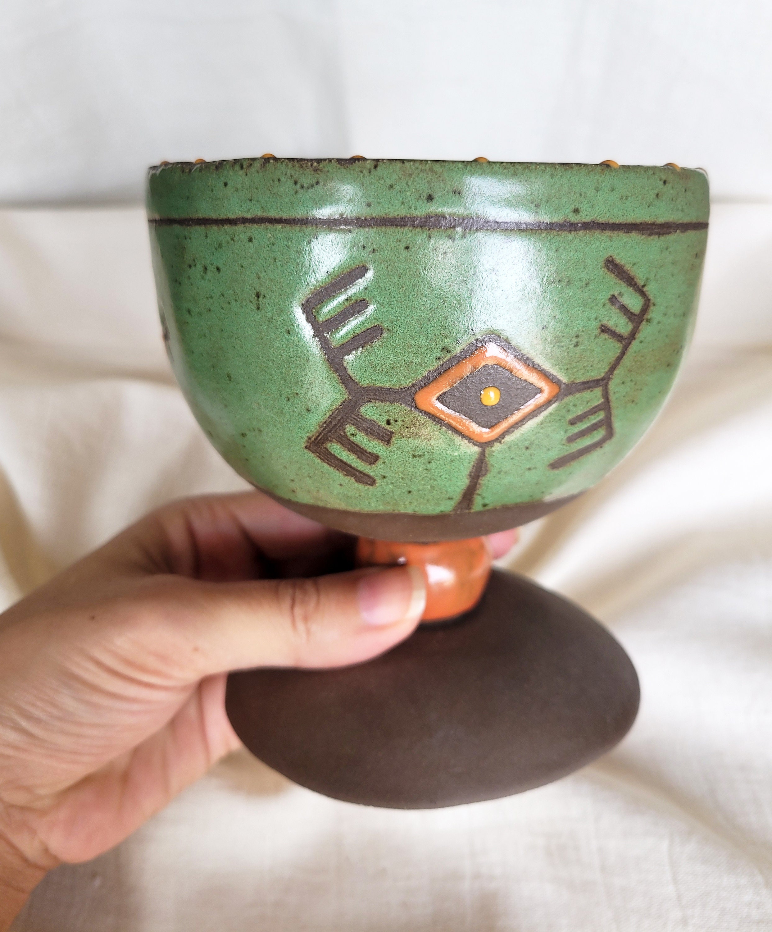 Green Pottery Planter Native American Decor Native American - Etsy