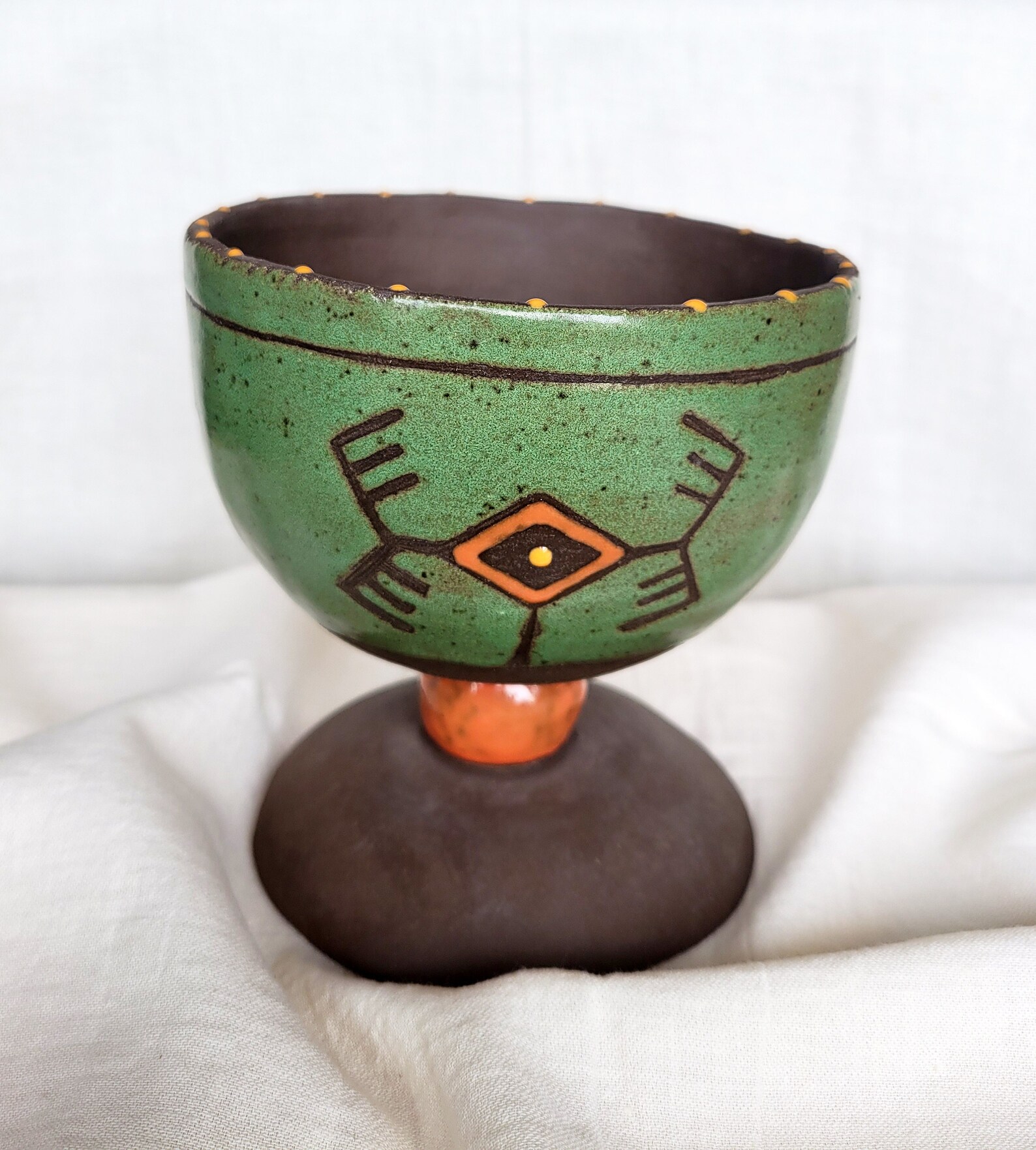 Green Pottery Planter Native American Decor Native American - Etsy