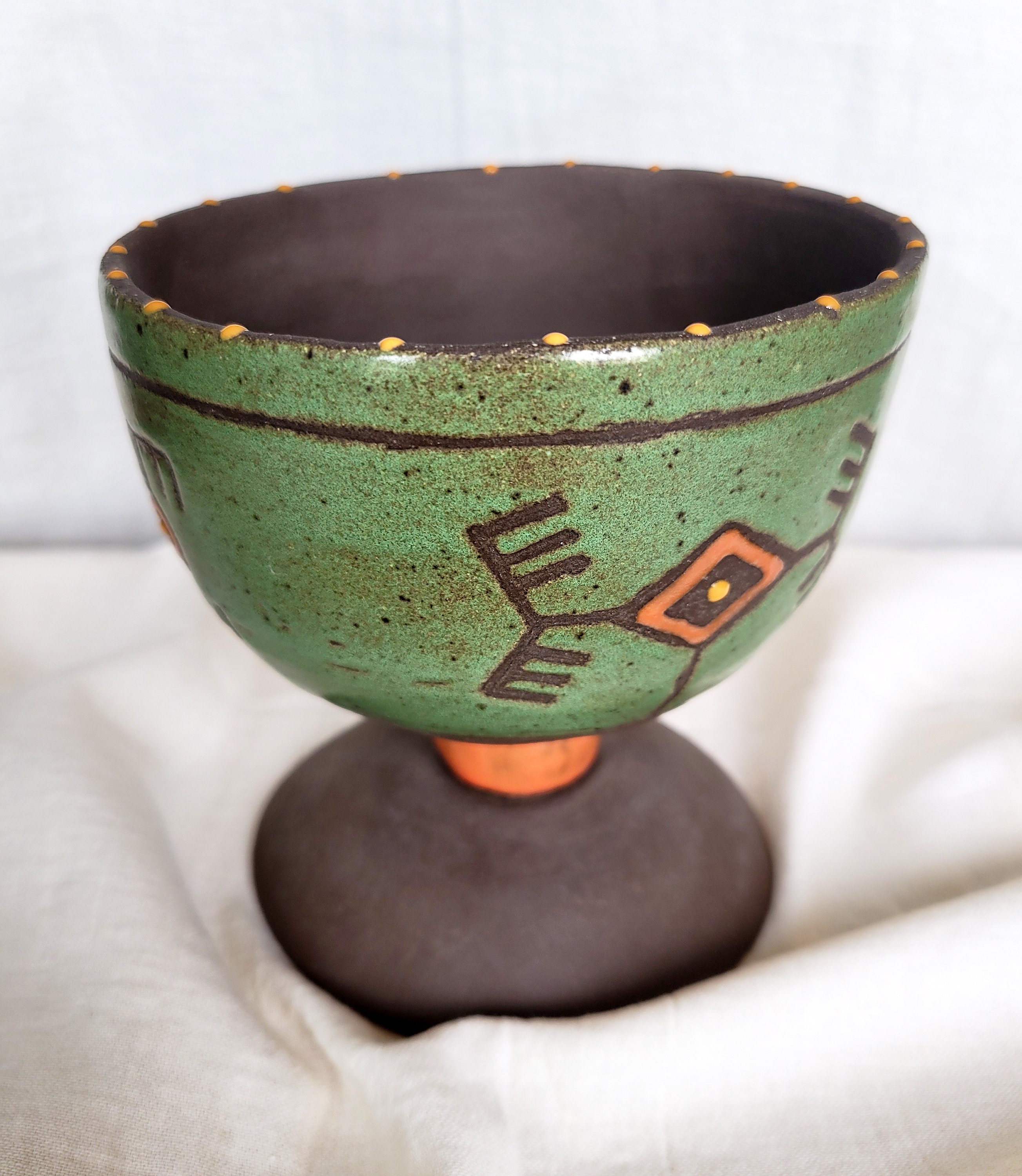 Green Pottery Planter Native American Decor Native American - Etsy