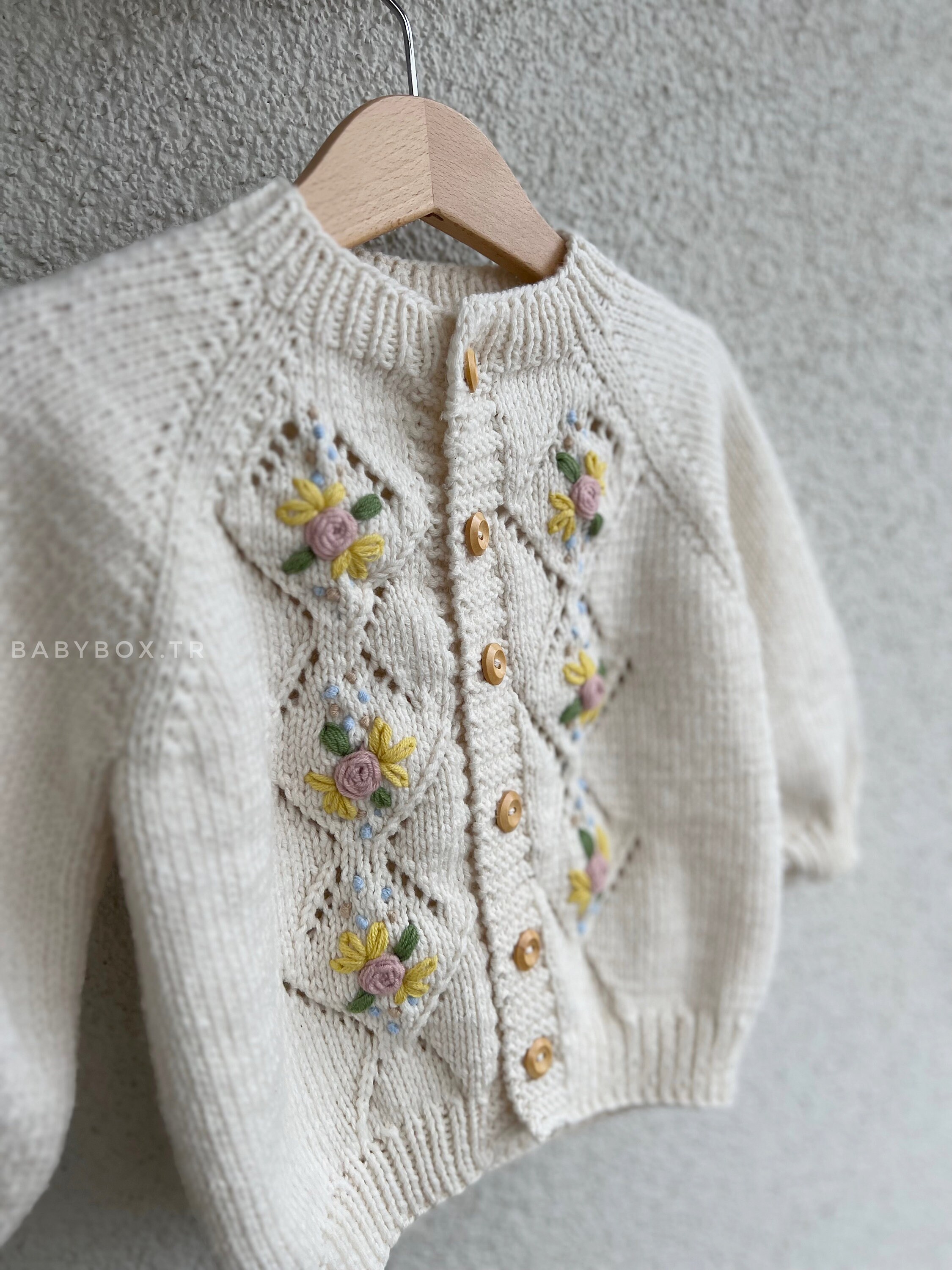 Flower Embroidered Baby Cardigan, Cardigan for Babies - Etsy