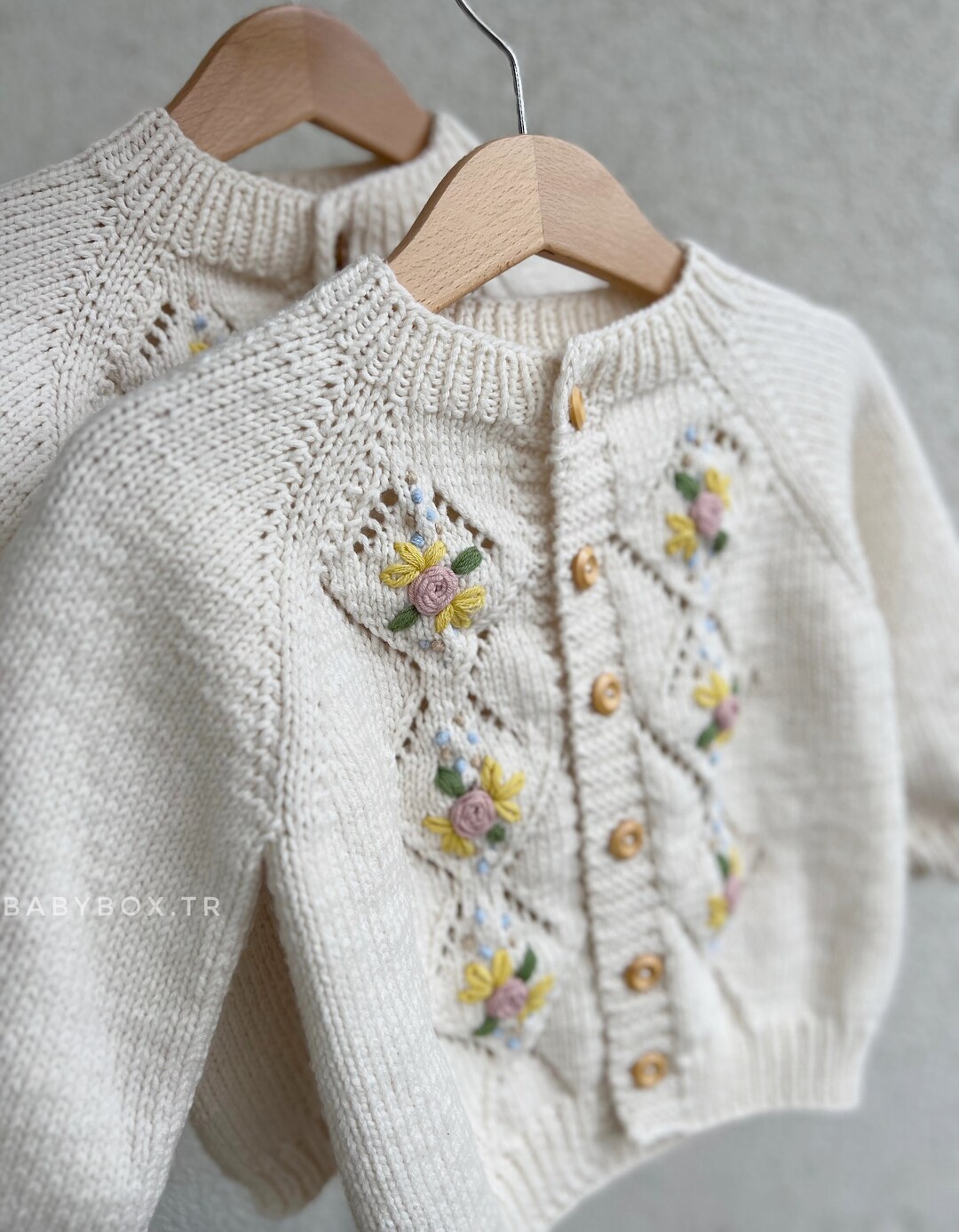 Flower Embroidered Baby Cardigan, Cardigan for Babies - Etsy