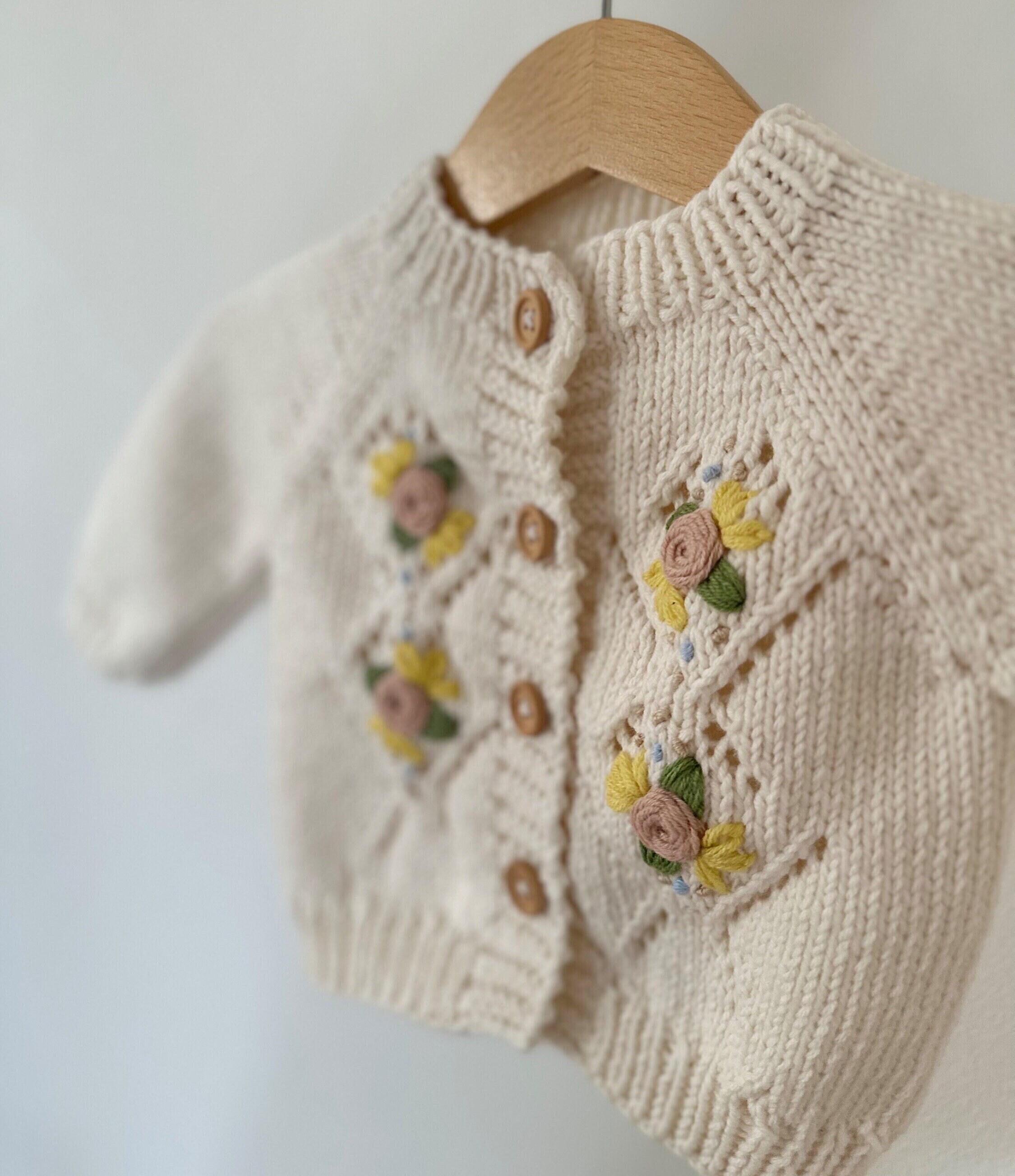 Flower Embroidered Baby Cardigan, Cardigan for Babies - Etsy
