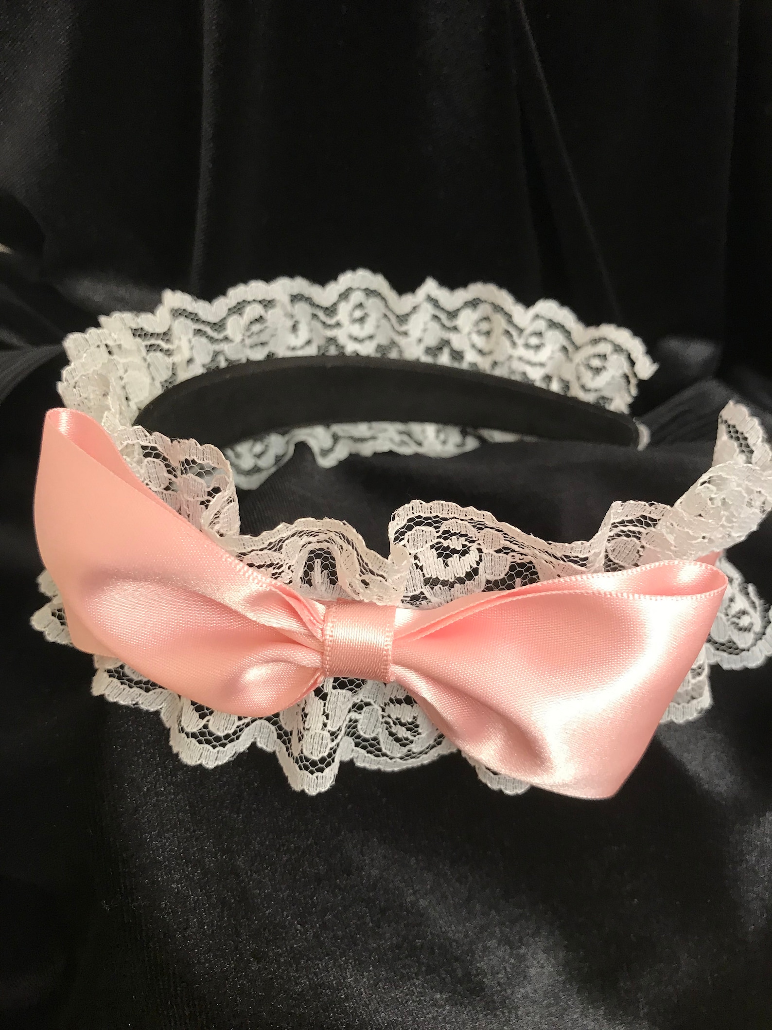 Frilly Black White Lace Hairband Headband Cameo Heart - Etsy