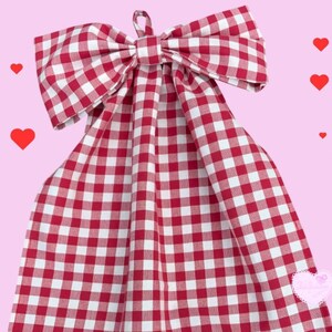 Red Gingham Bow Tea Towel Hanging Country House Shabby Chic Check Gift ...