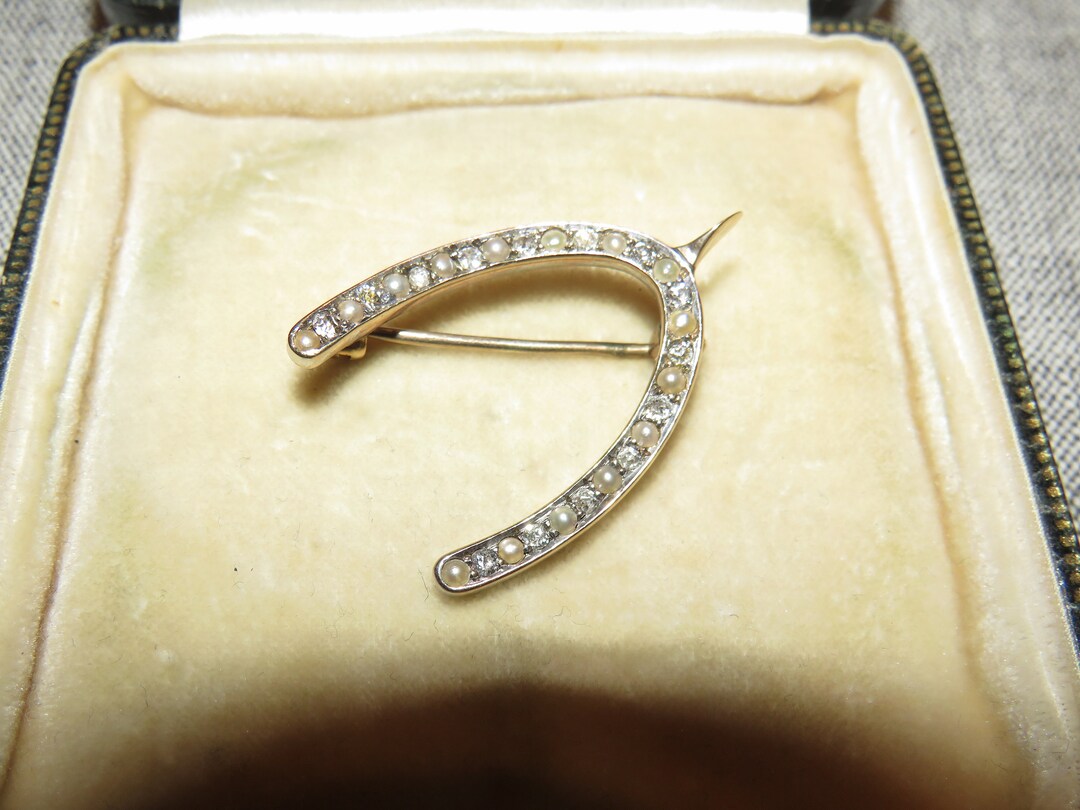 VICTORIAN DIAMOND WISHBONE Brooch - Etsy