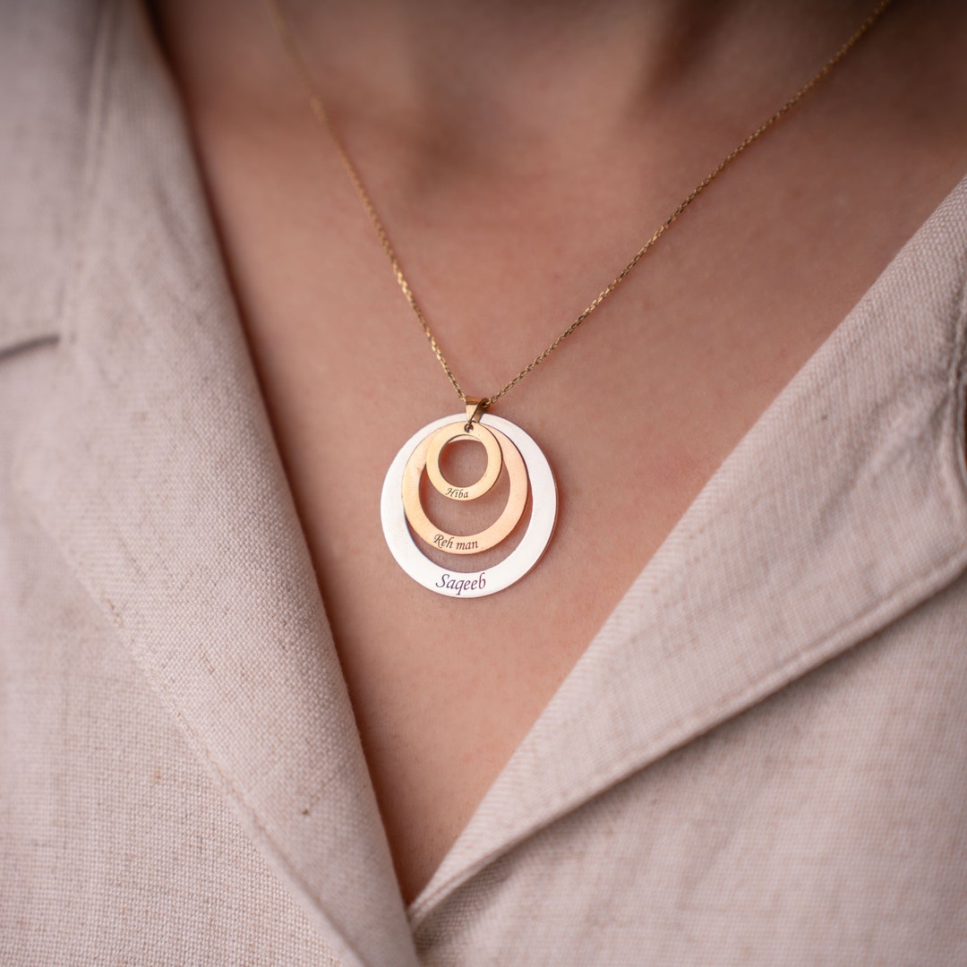 Custom Multiple Name Necklace, Personalized Family Name Necklace, Baby ...