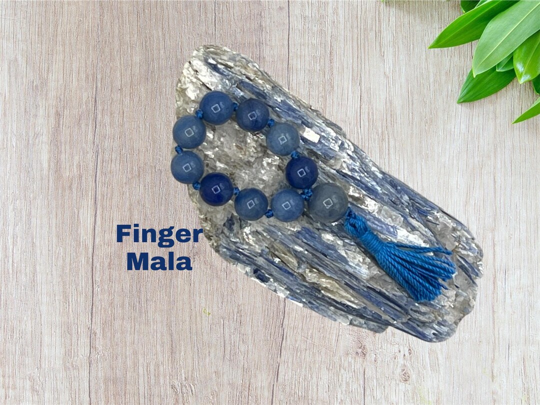 Natural Stone Finger Mala: 9ct Mini Travel Mantra Beads - Etsy