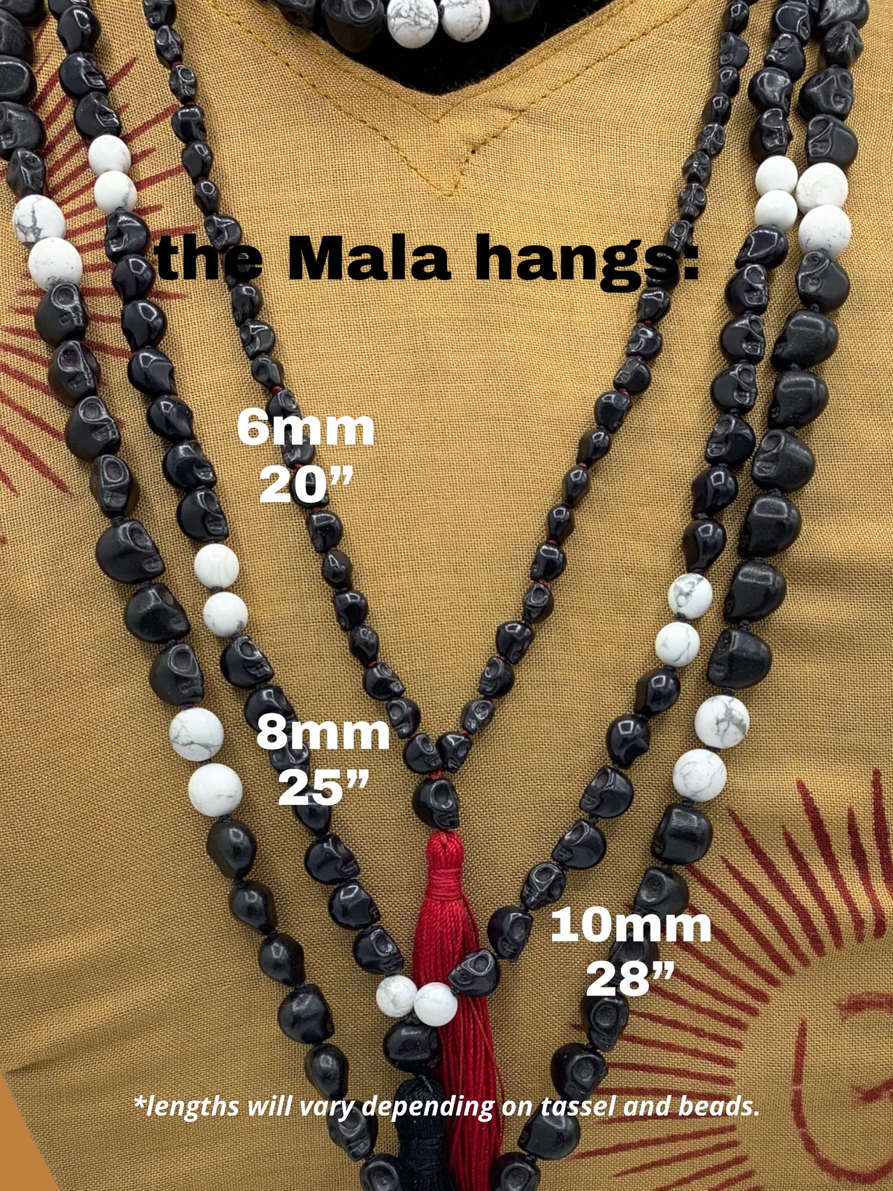 Skull Kali Mala 108 Black Skull Mala Necklace Alter Beads - Etsy