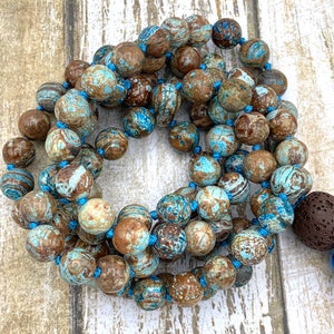 108 Meditation Mala, Natural Stone Mala, Calsilica Jasper Stone, Mantra ...