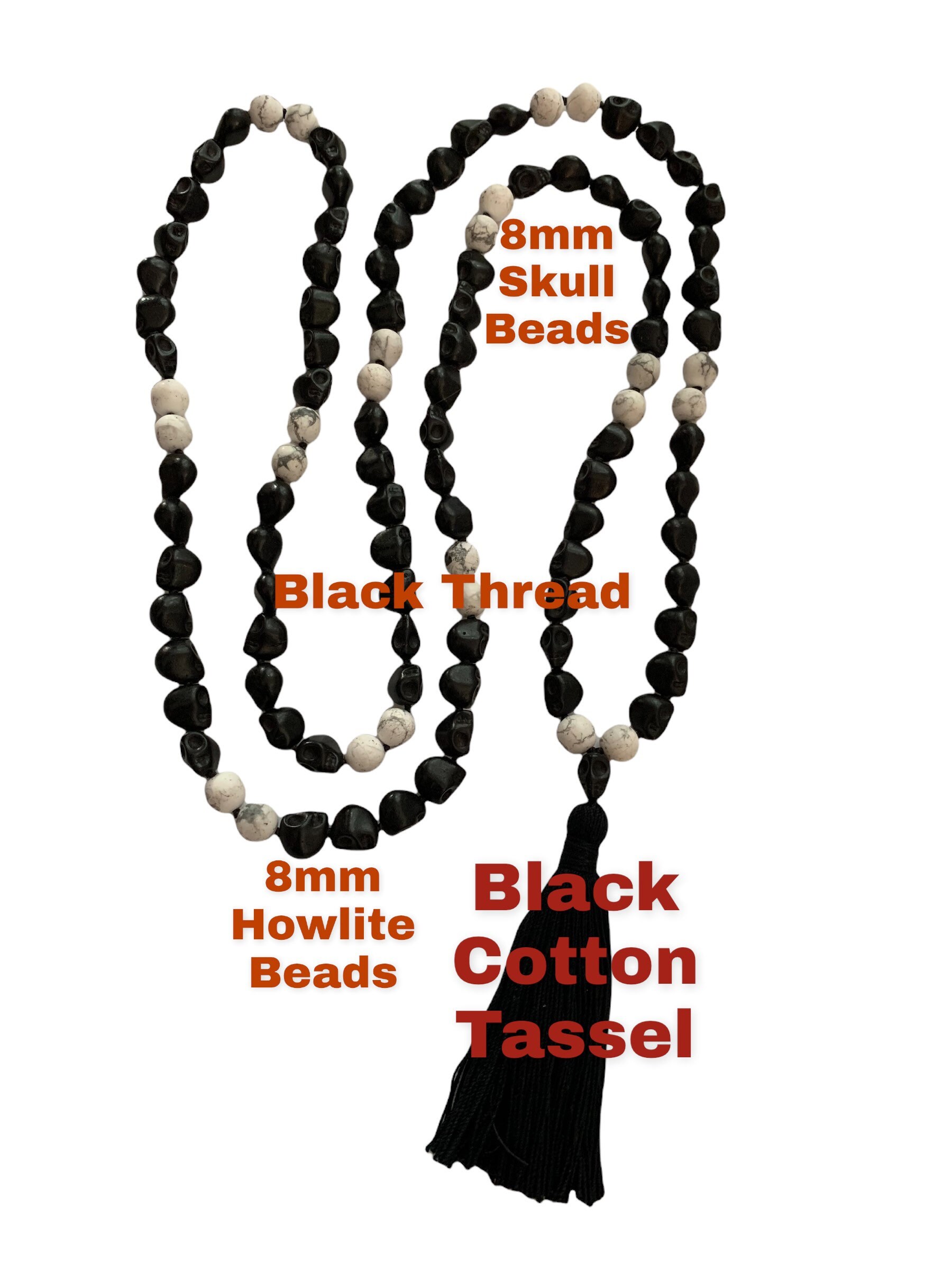 Skull Kali Mala 108 Black Skull Mala Necklace Alter Beads - Etsy