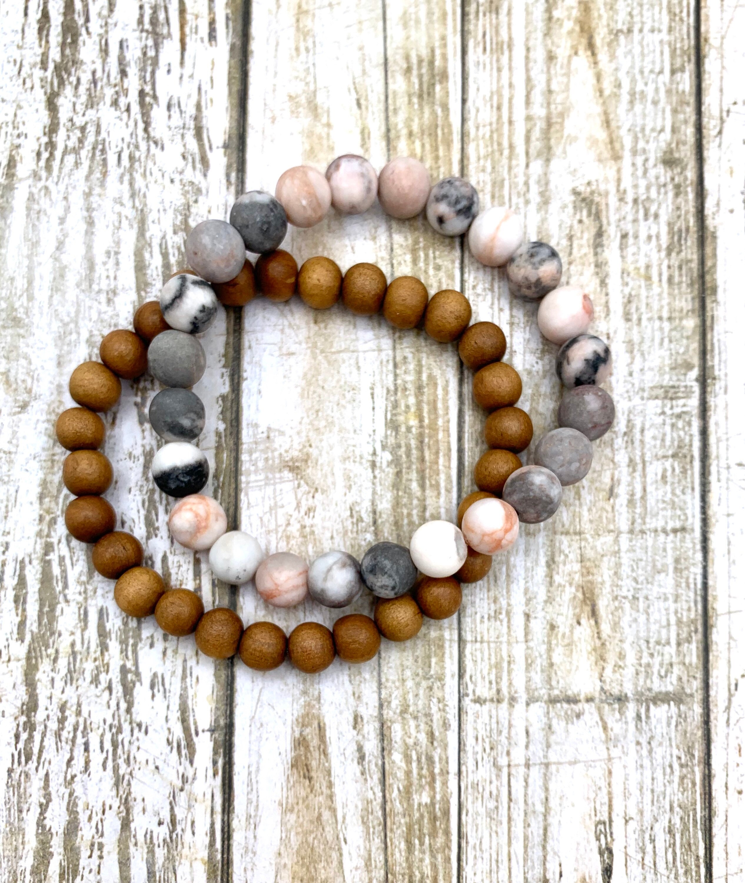 2 Stone Stretch Bracelets Bracelet Set Stretch Stack | Etsy