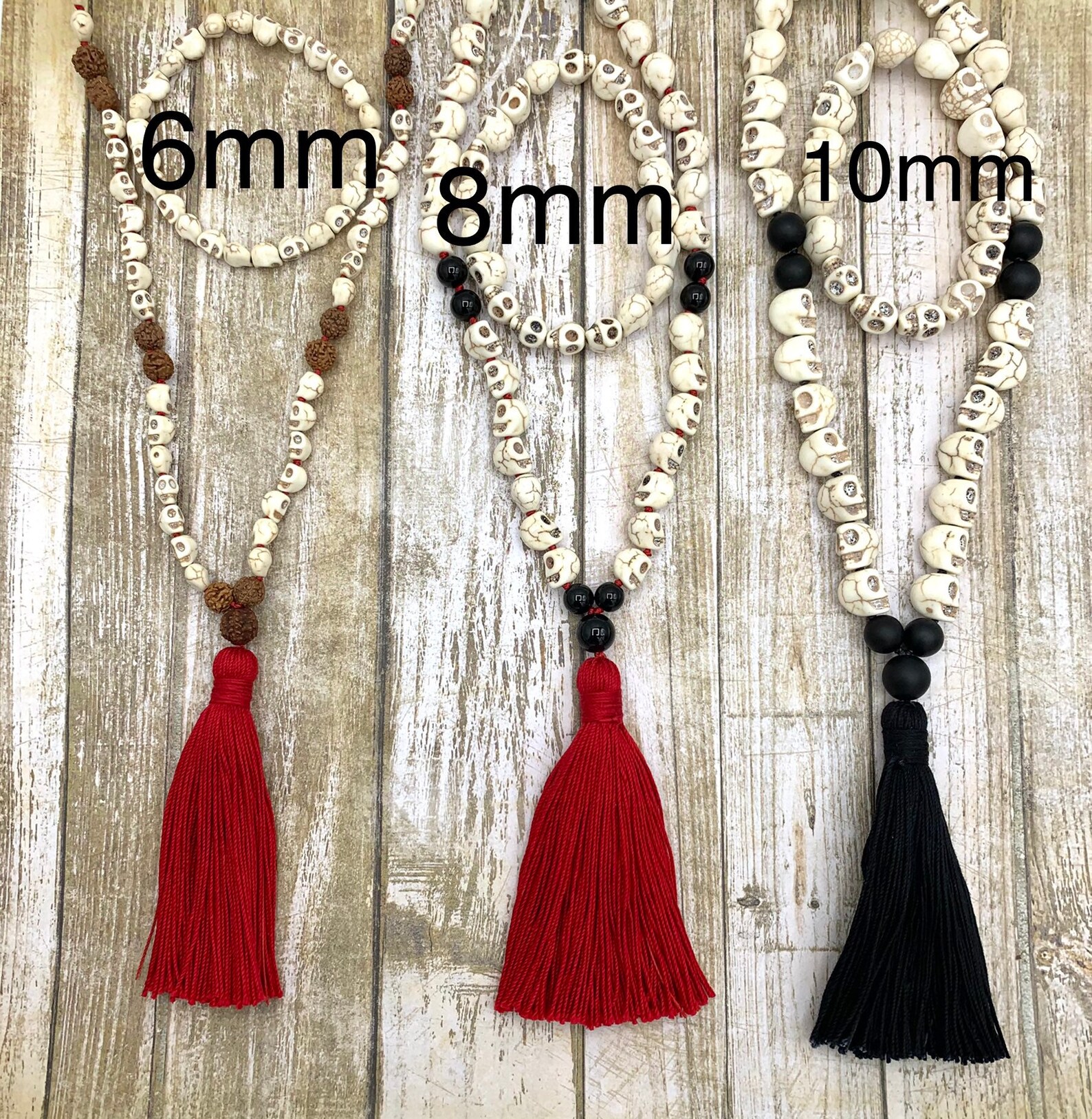 Skull Meditation Mala With Cotton Tassel Hindu Goddess Kali - Etsy