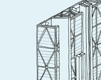 Isometric Hand Drawn Poster Print Lloyds Building - Etsy