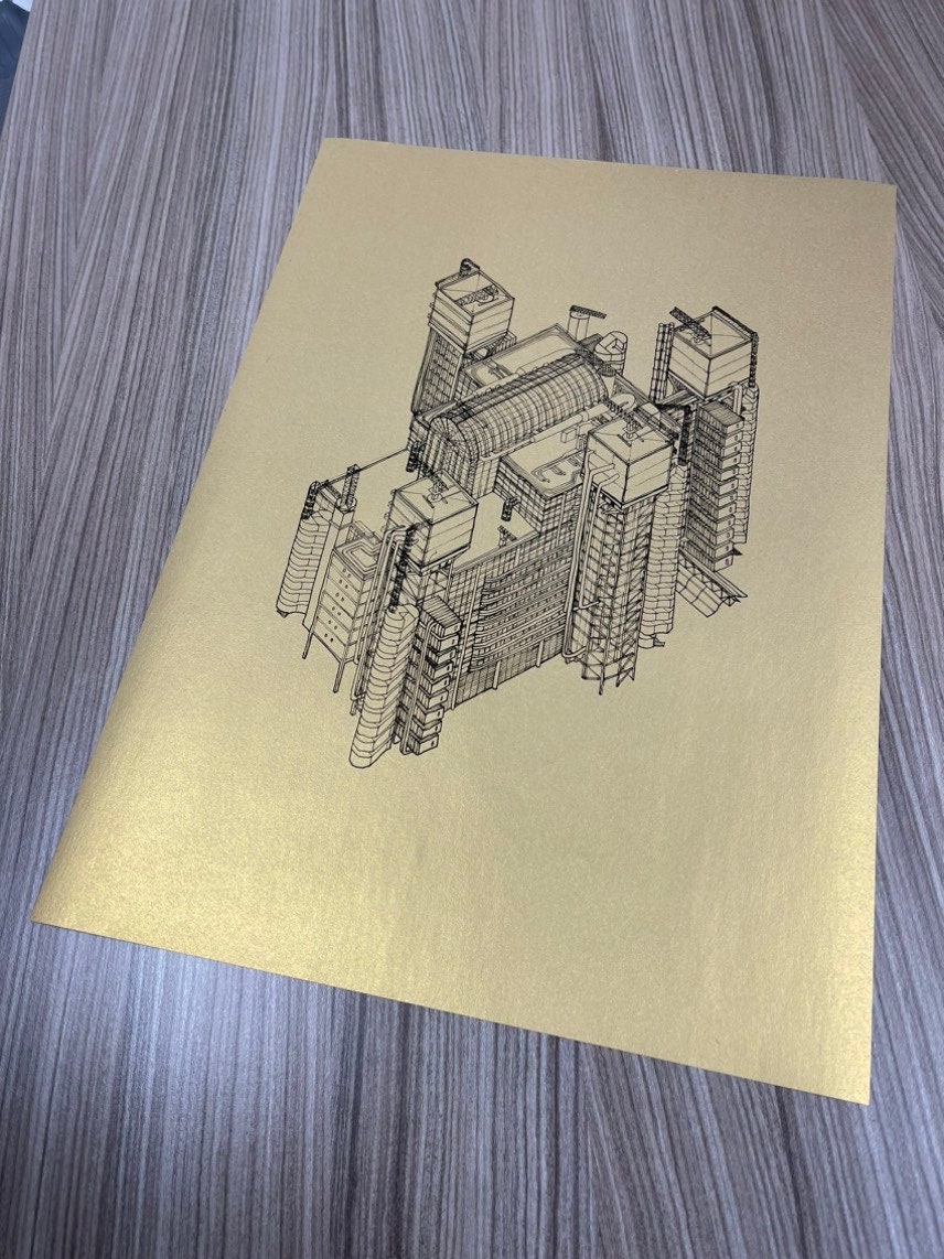 Isometric Hand Drawn Poster Print - Lloyds Building - Etsy